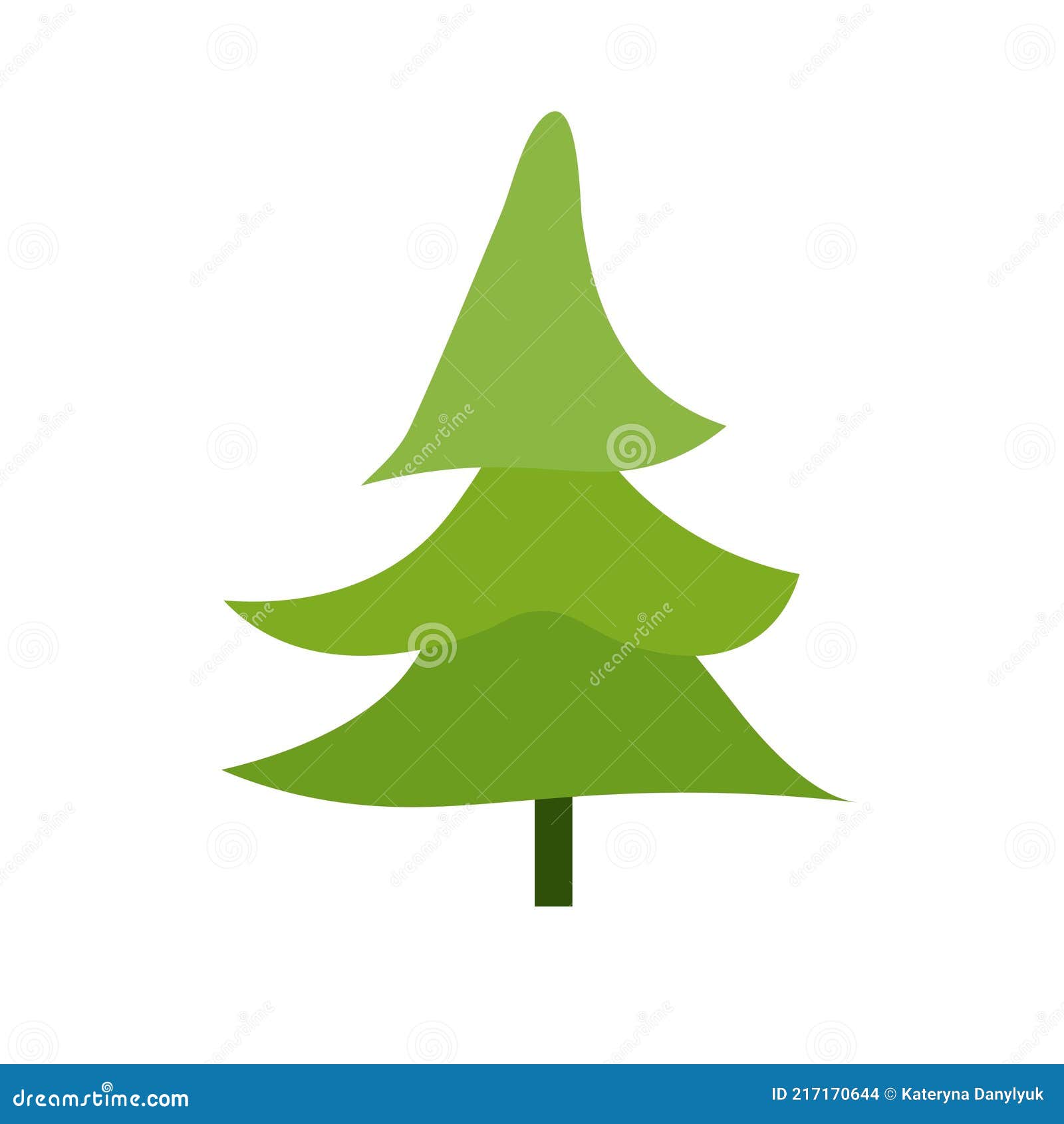 Fir Tree. Cartoon Green Tree 3d Art Design Element Object Isolated ...