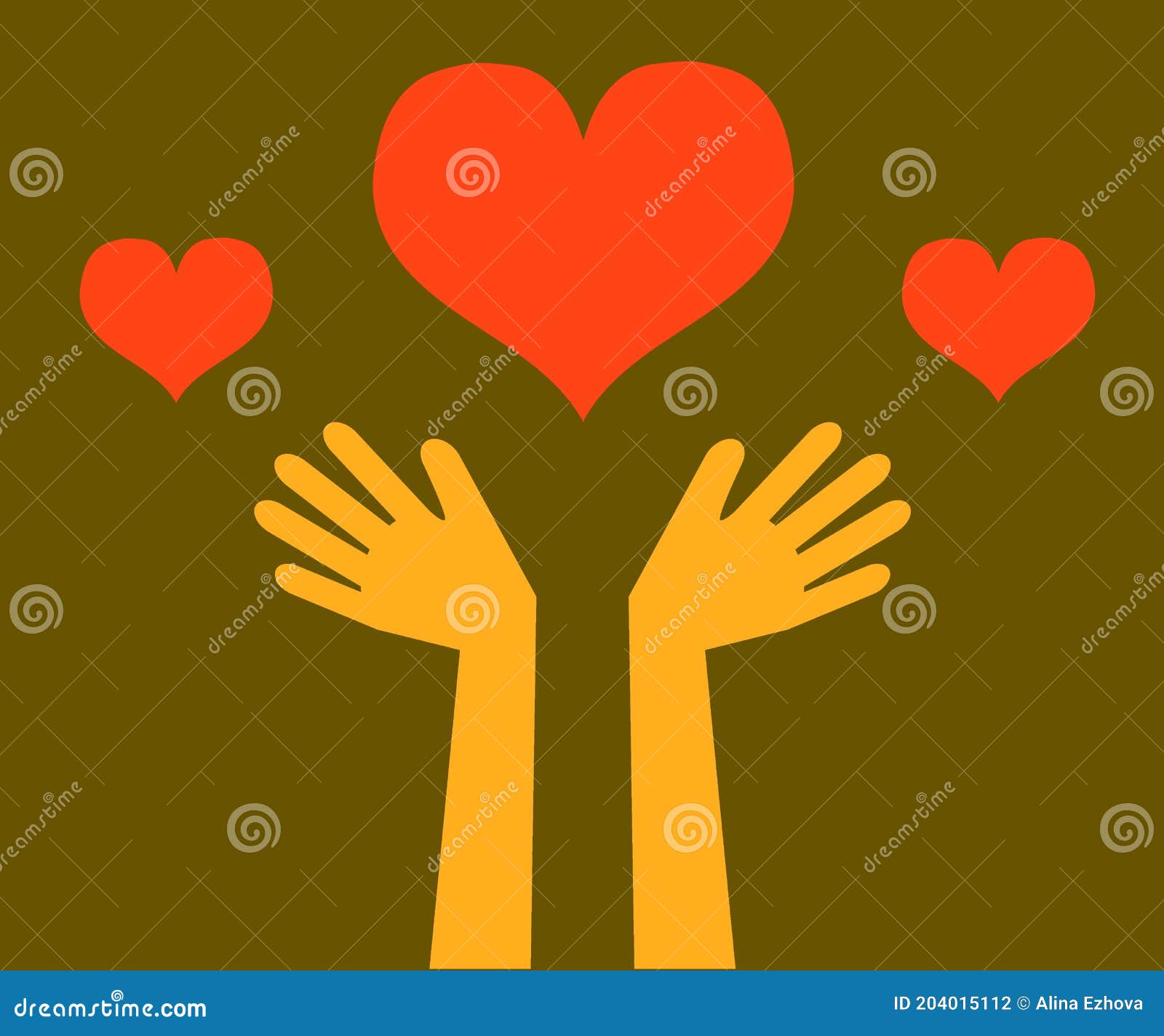 Human Hands and Heart. Symbol. Vector Illustration. Stock Vector ...