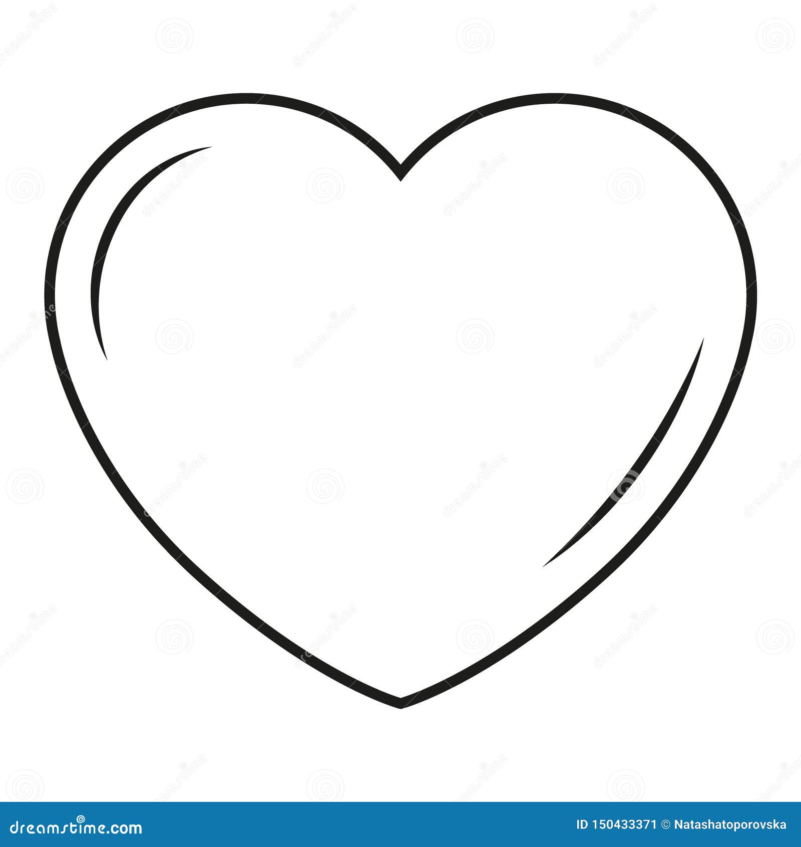Contour Heart Symbol Love Icon. Vector Illustration Stock Vector ...