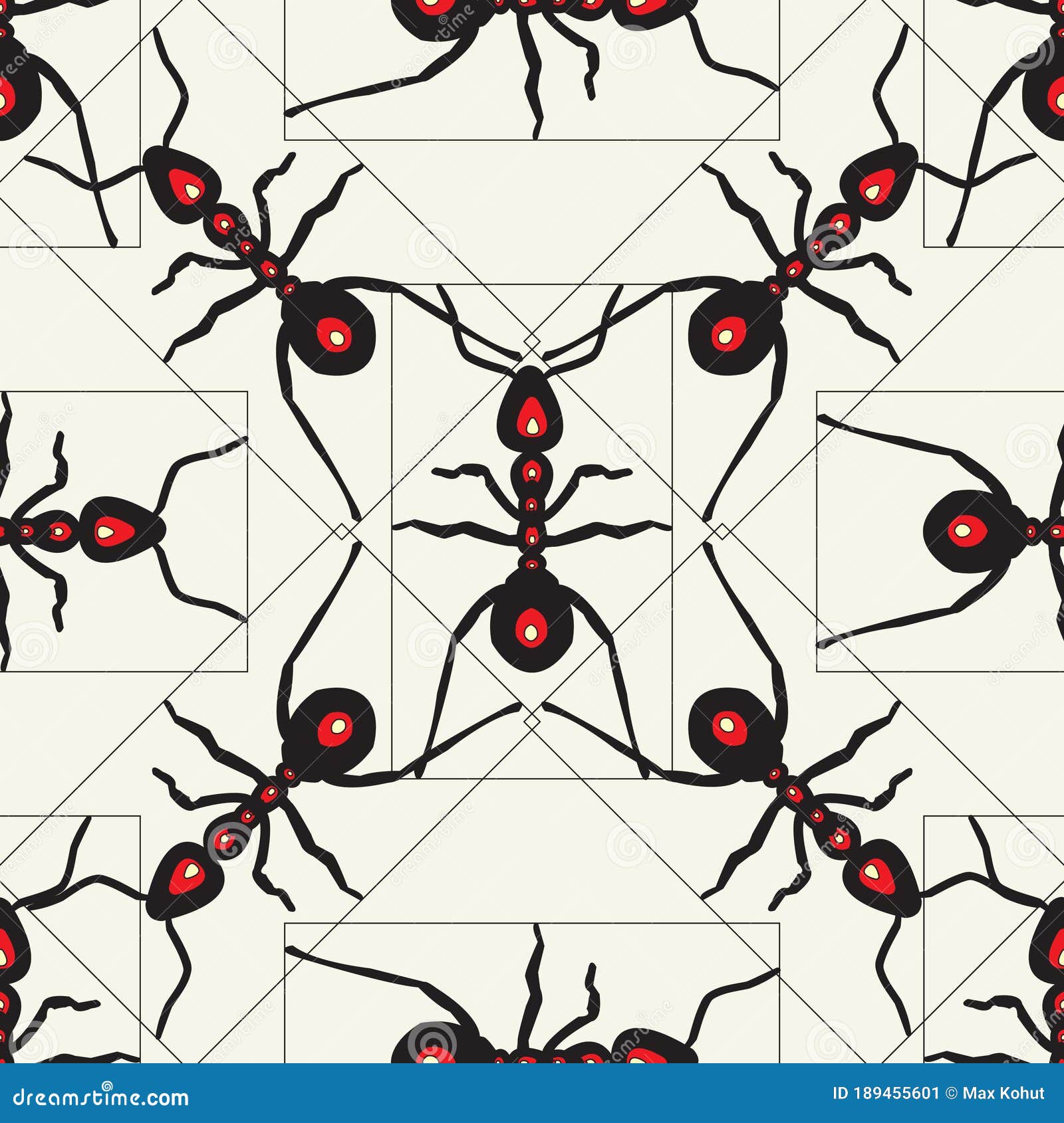Vector Seamless Pattern with Ants Ants.Modern Stylish Texture Stock ...
