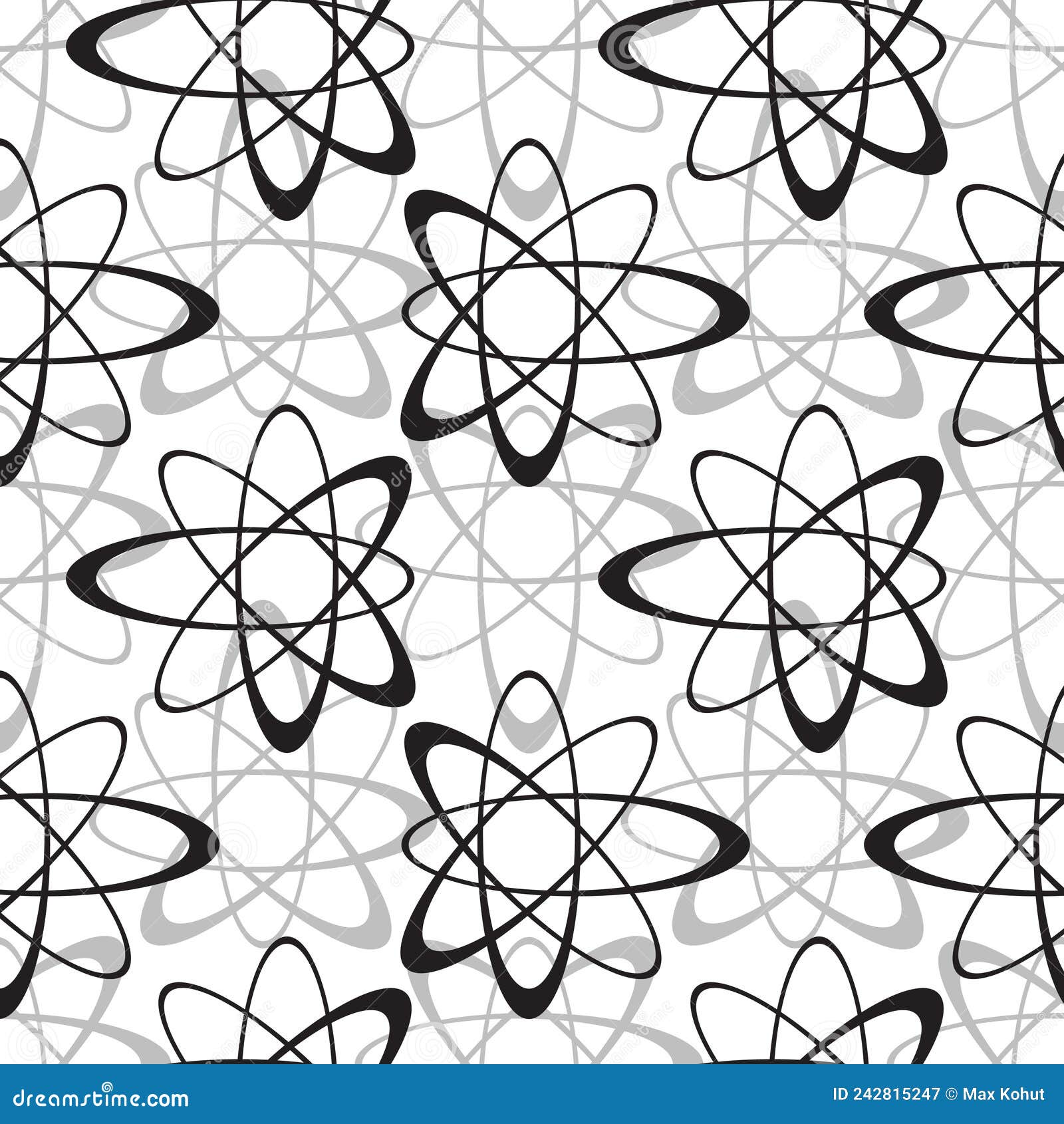 Vector Seamless Pattern with a Grid of Intersecting Ovals Stock Vector ...