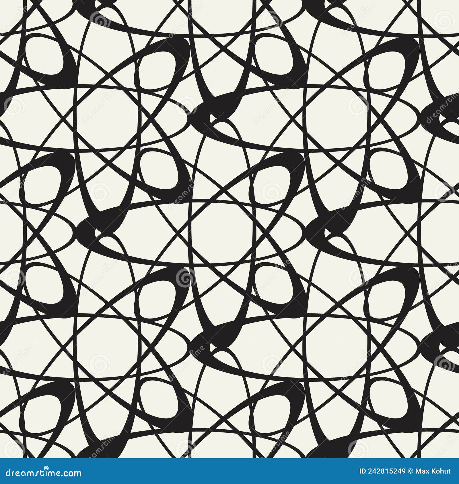 Vector Seamless Pattern with a Grid of Intersecting Ovals Stock Vector ...