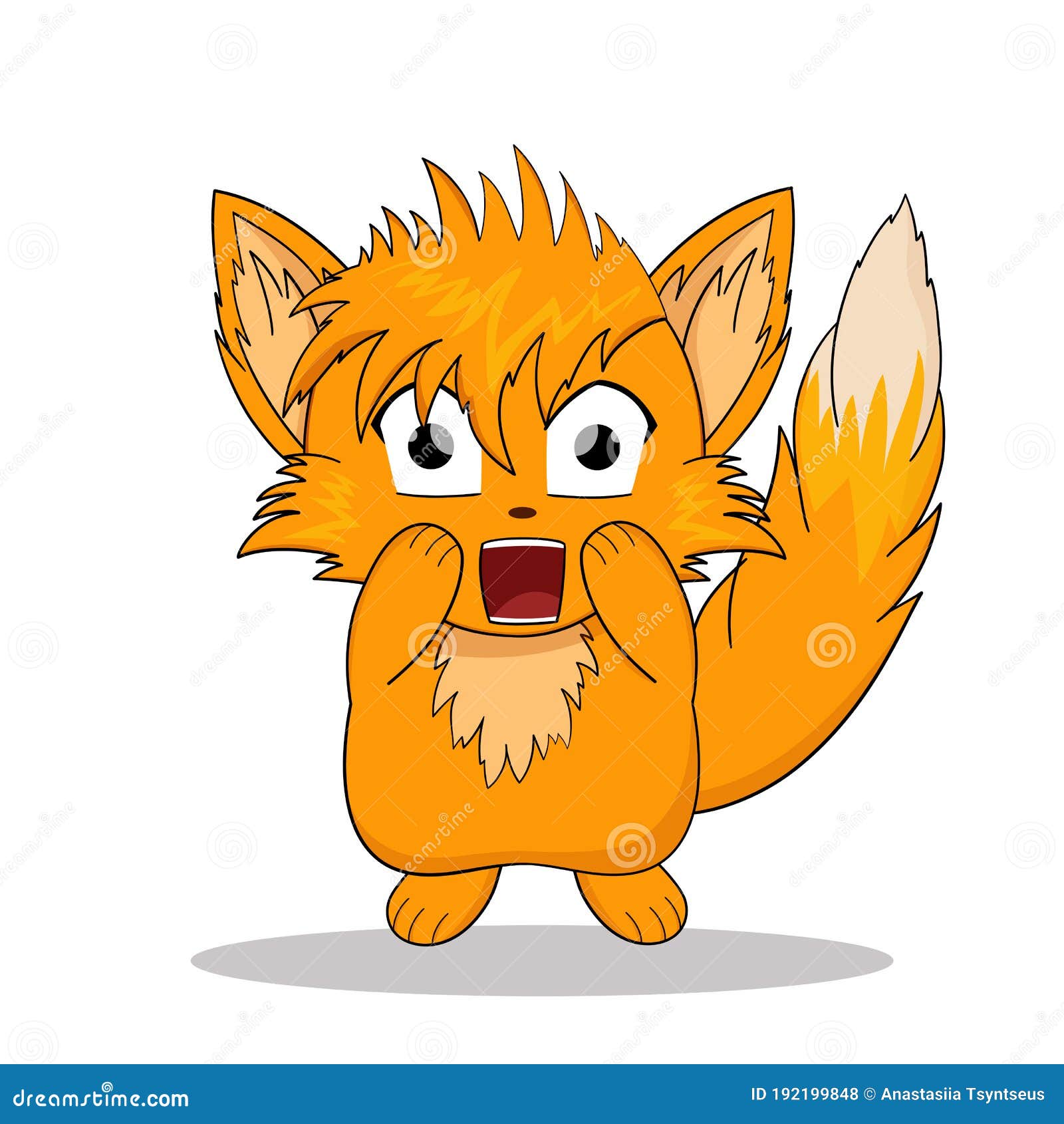 Vector Illustration of a Scared Fox Sticker. Stock Vector ...