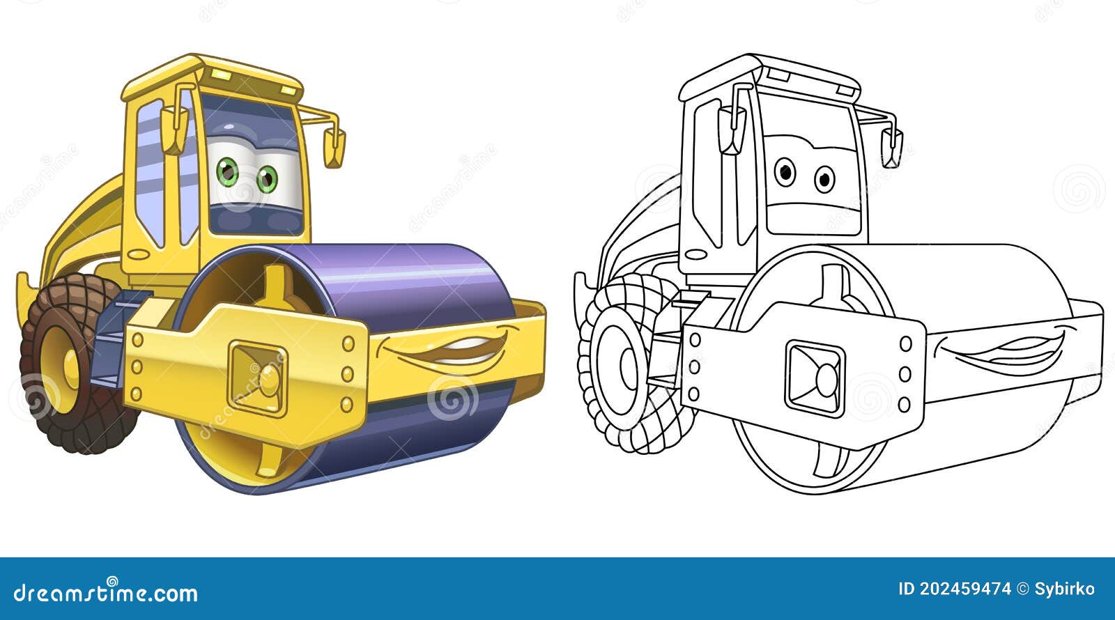 Coloring Page with Asphalt Paver Machine Stock Vector - Illustration of ...