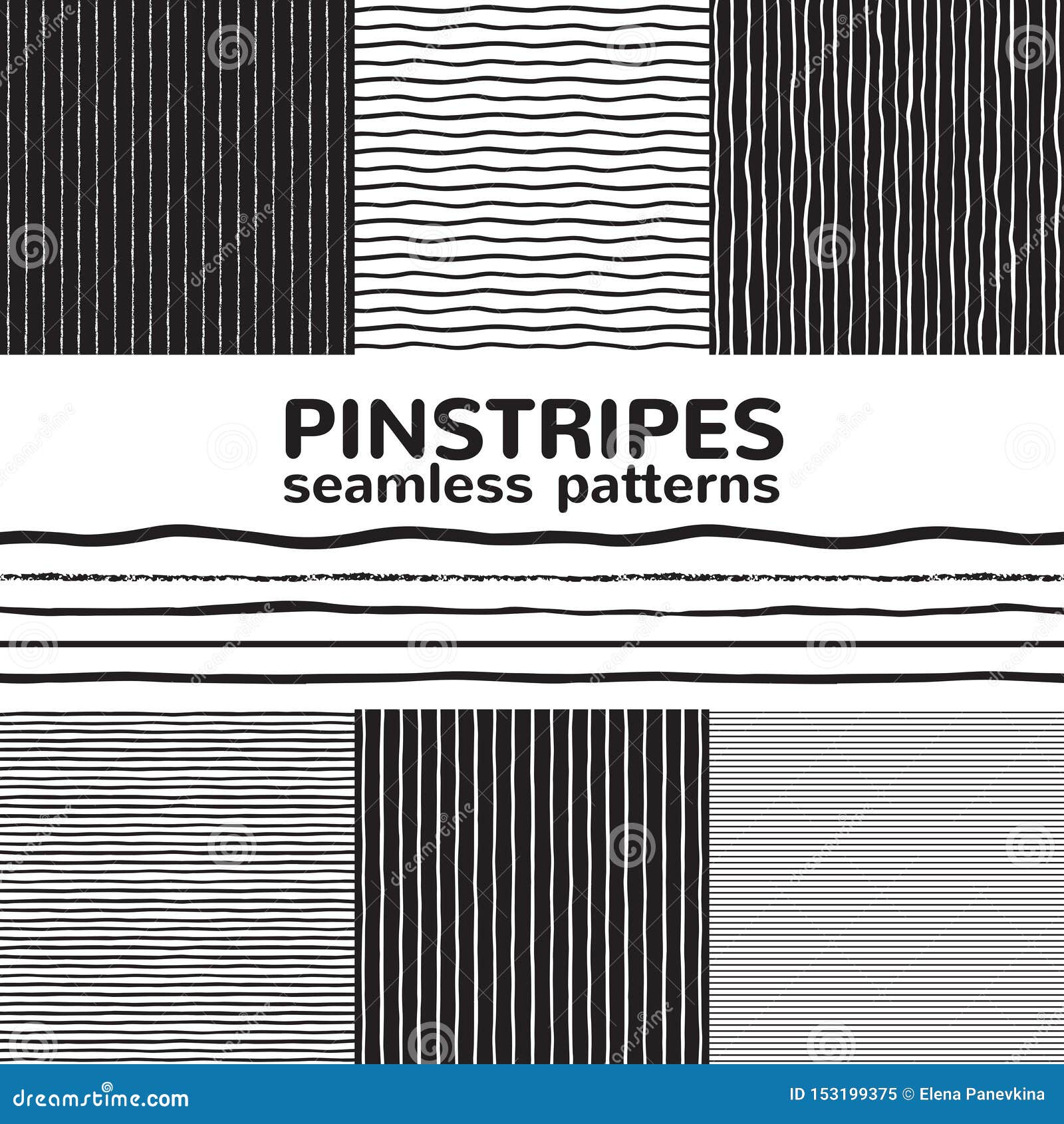 Seamless Pinstripes Patterns, Thin Stripes Backgrounds Set Stock Vector ...