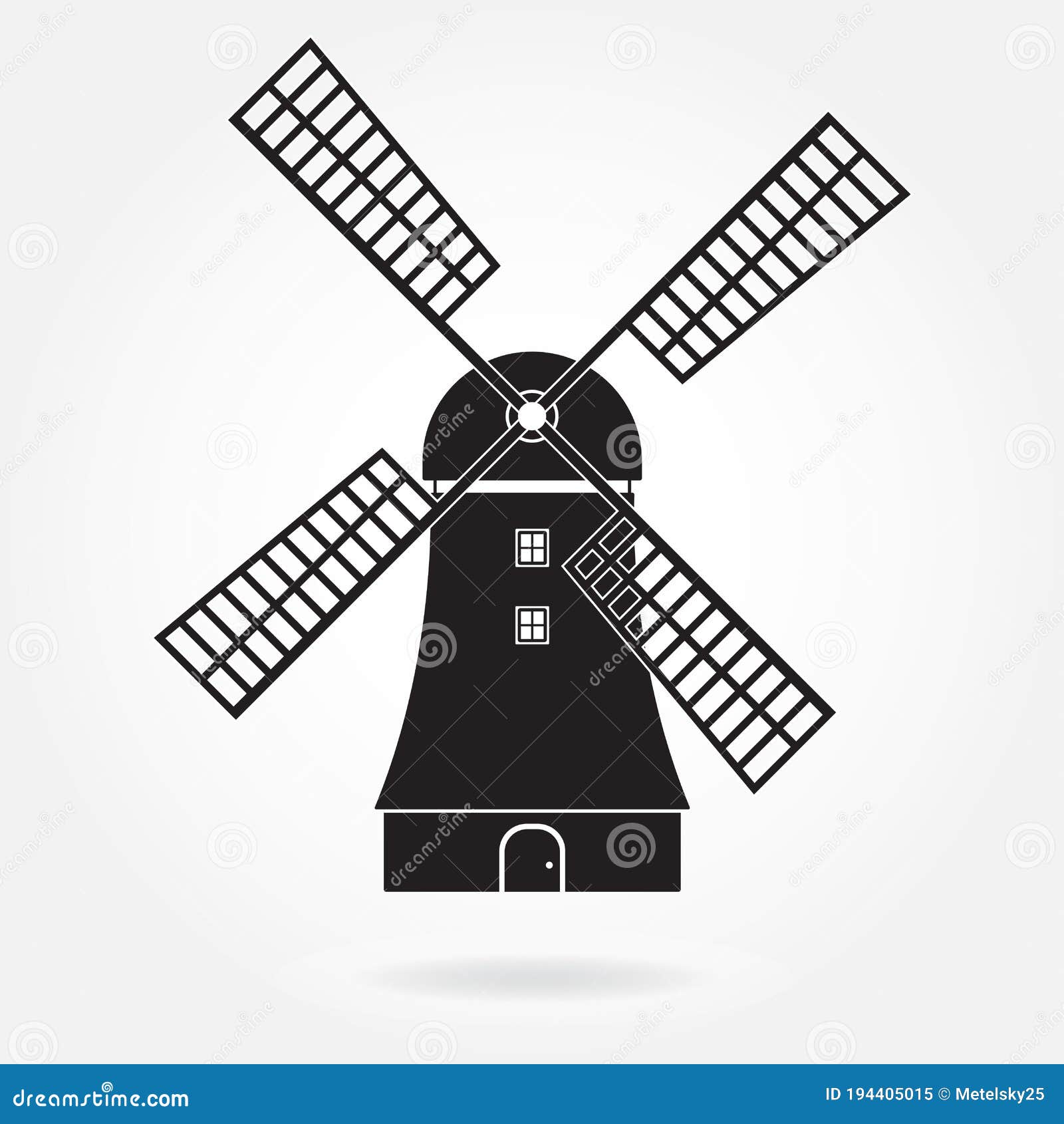 Windmill Icon or Sign Isolated on White Background. Mill Symbol. Vector ...
