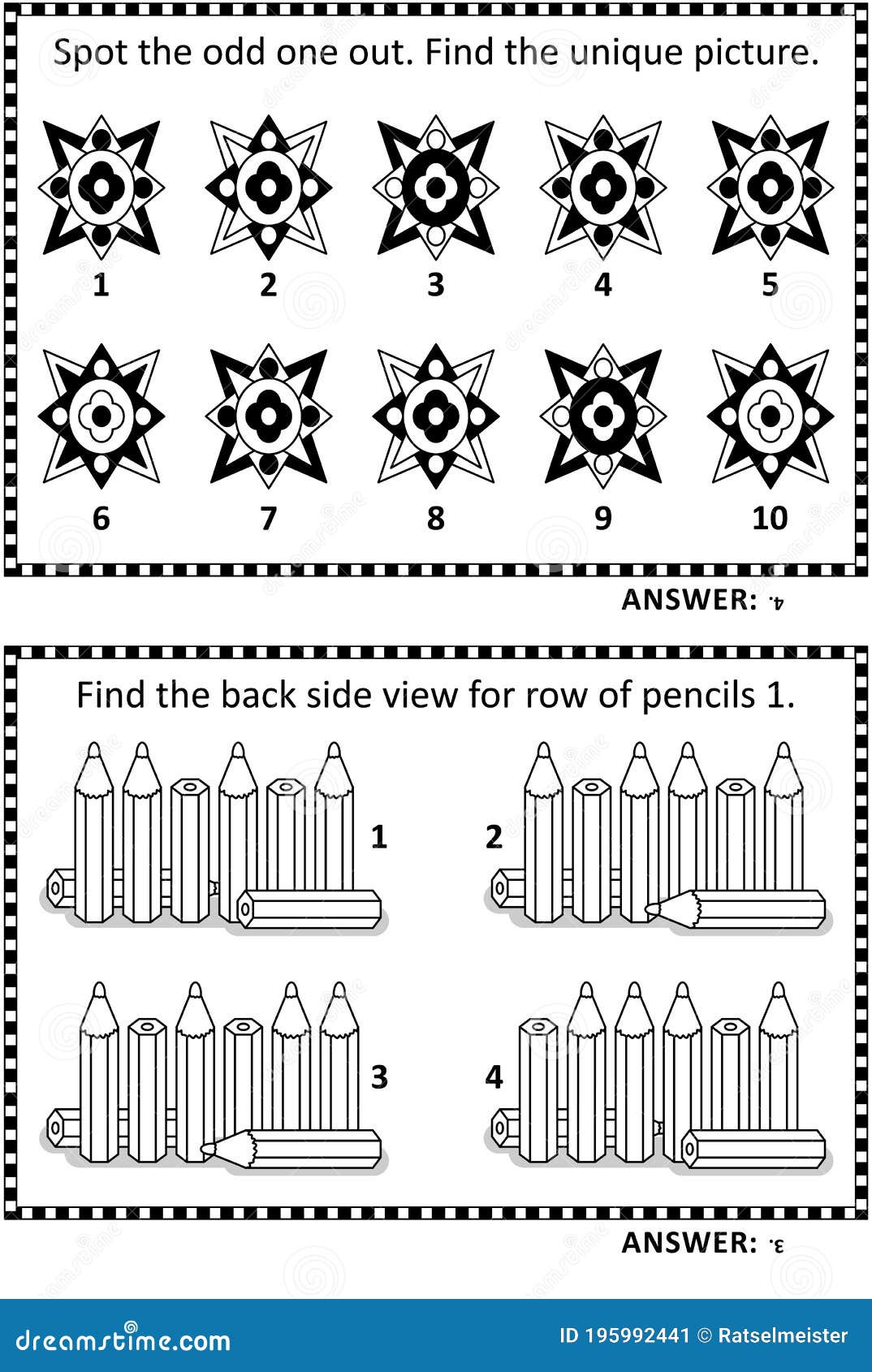 Abstract Brain Games, or Visual Puzzles Stock Vector - Illustration of ...