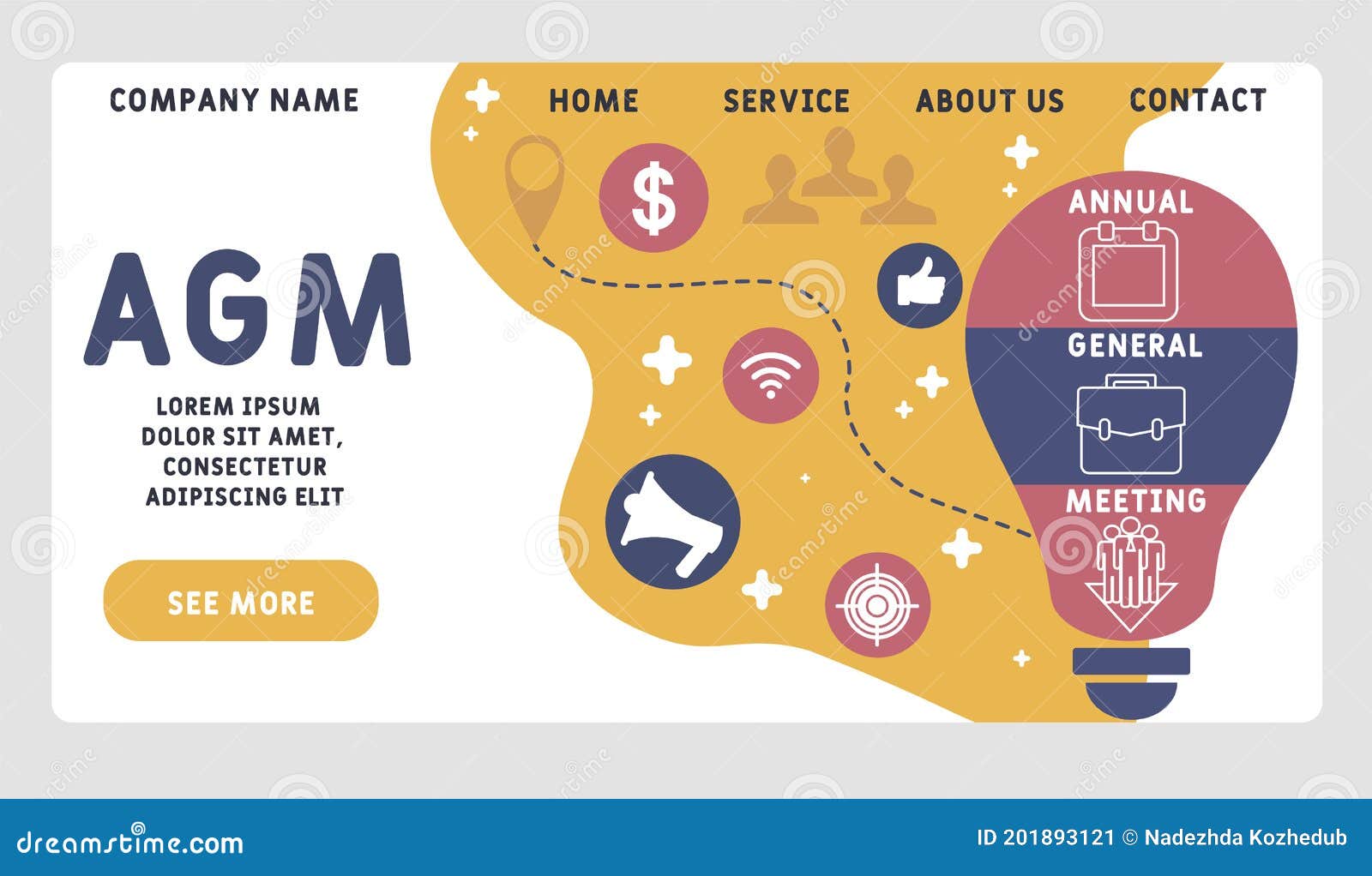 AGM - Annual General Meeting Acronym, Business Concept. Stock Vector ...