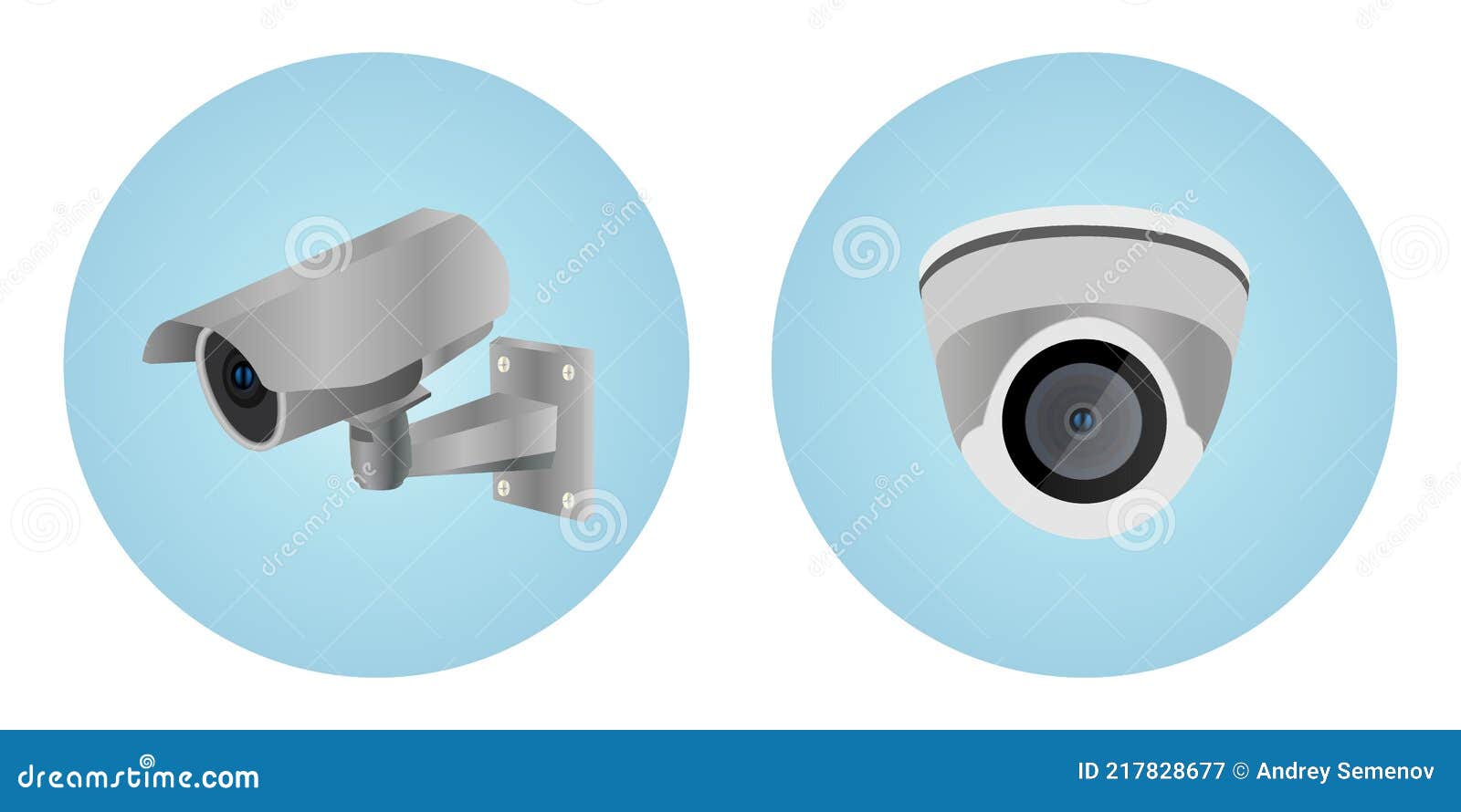 Dome and Bullet Cctv Cameras. Wireless Camera Stock Vector ...