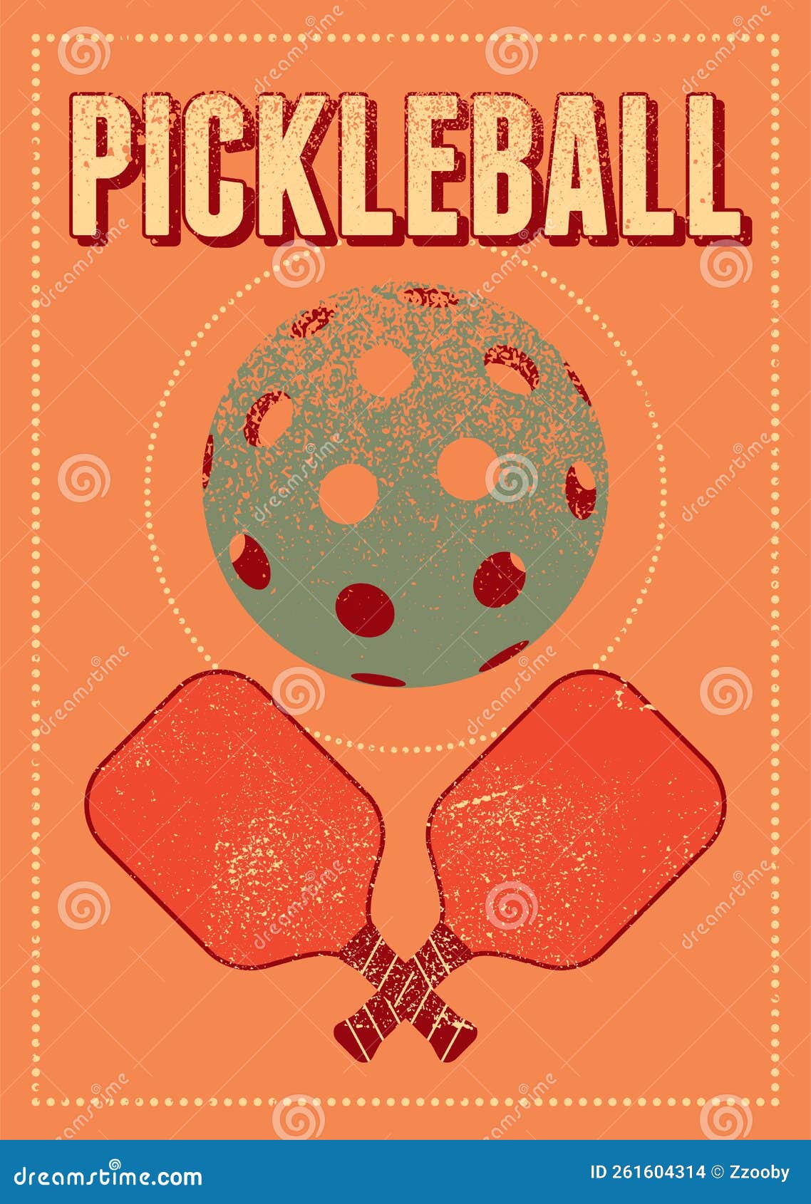 Pickleball Tournament Typographical Vintage Grunge Style Poster Design ...