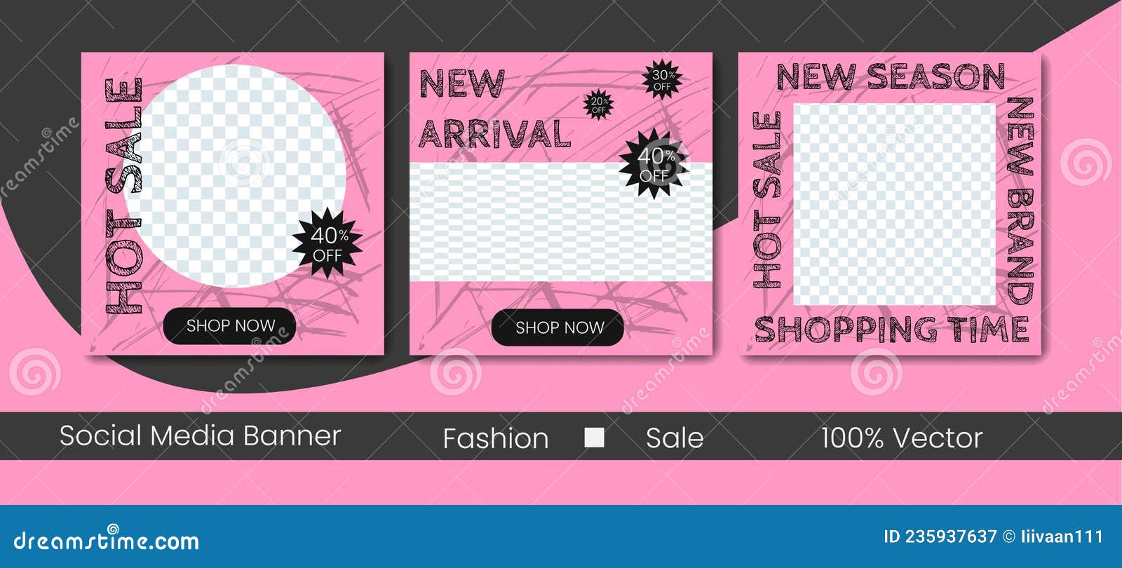 Social Media Post for Instagram Layout. Hot Sale, New Arrival, Shopping ...