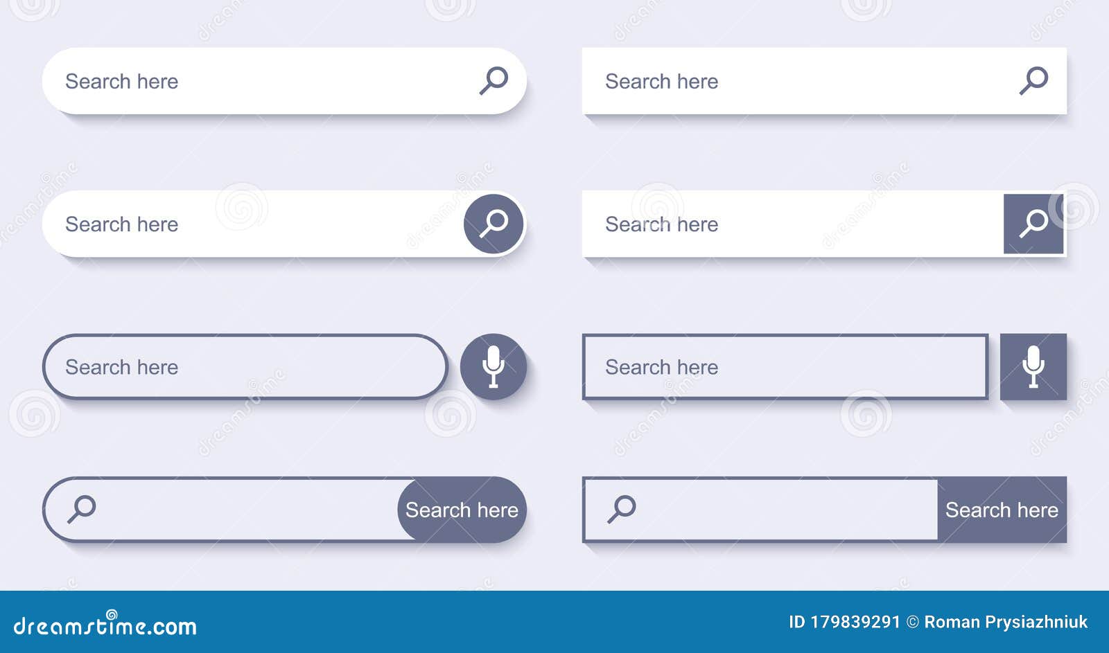 Search Bar for UI Design. Set of Elements for Design Interface of ...