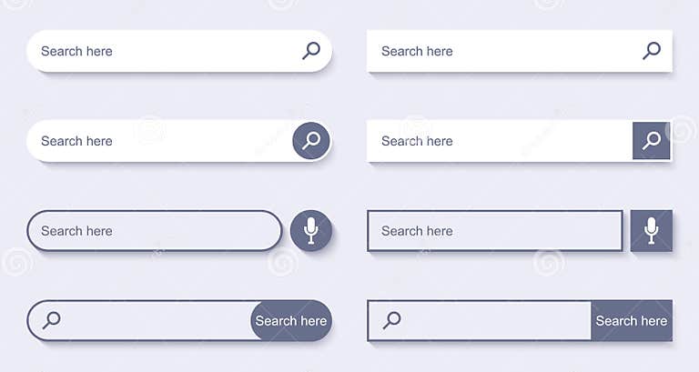 Search Bar for UI Design. Set of Elements for Design Interface of ...