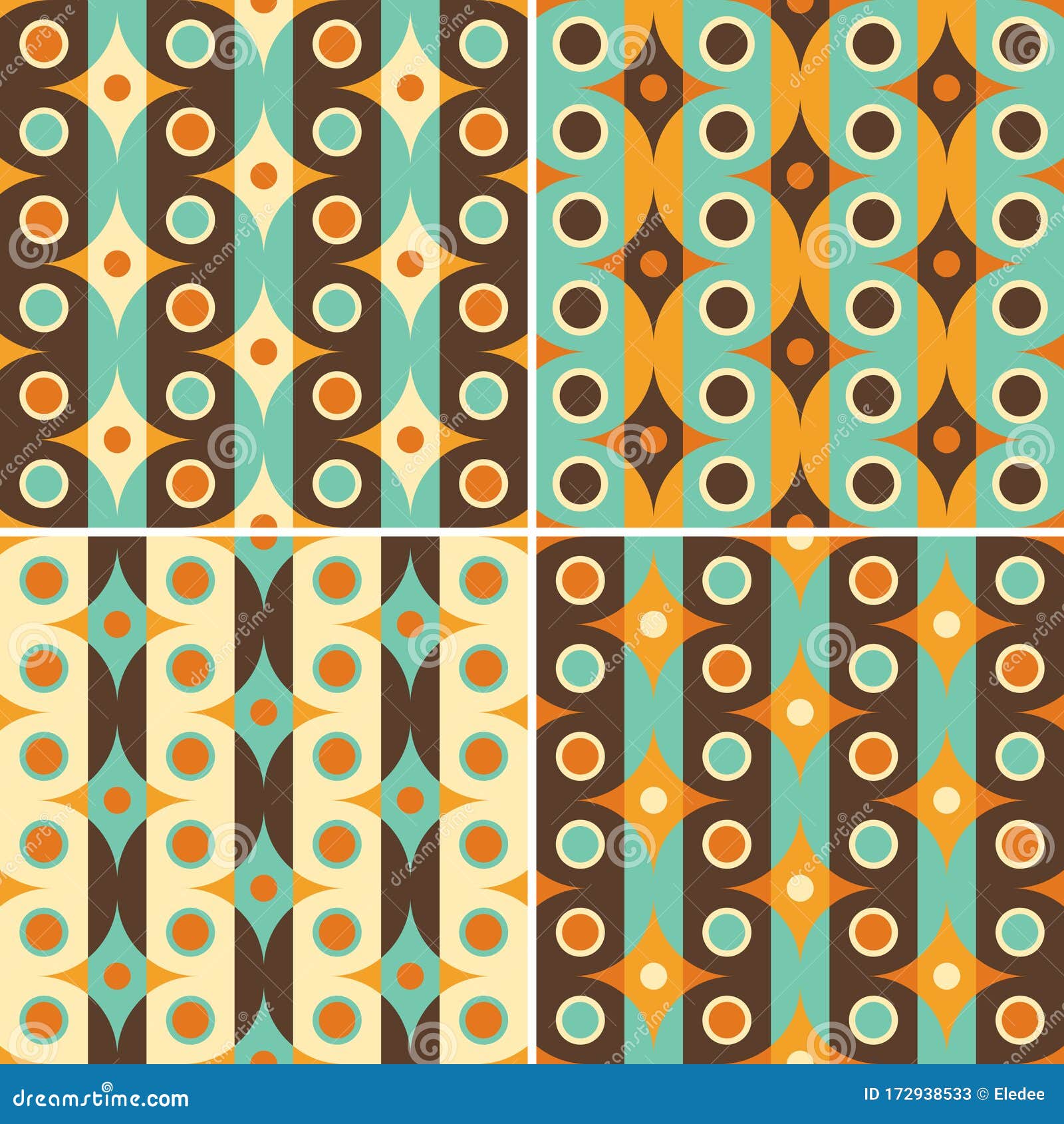 A Set of Seamless Patterns of Segments and Squares in the Retro Style ...