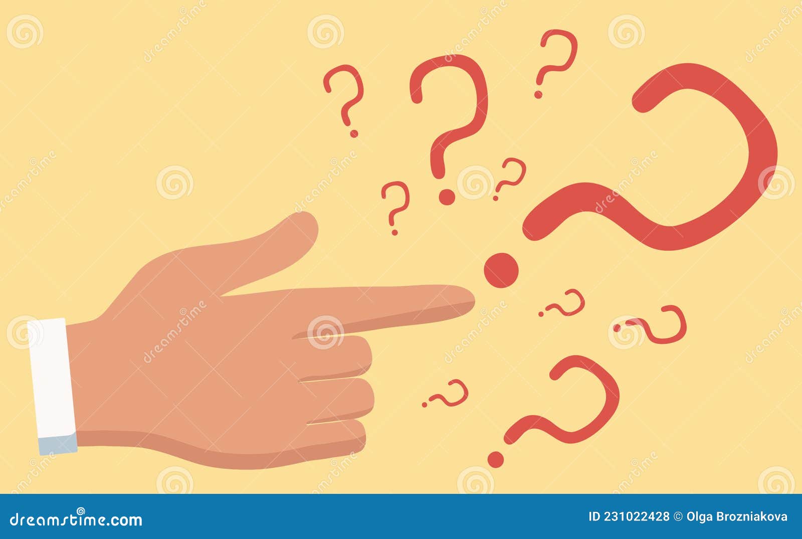 Human Hand and Question Marks. Stock Vector - Illustration of palm ...