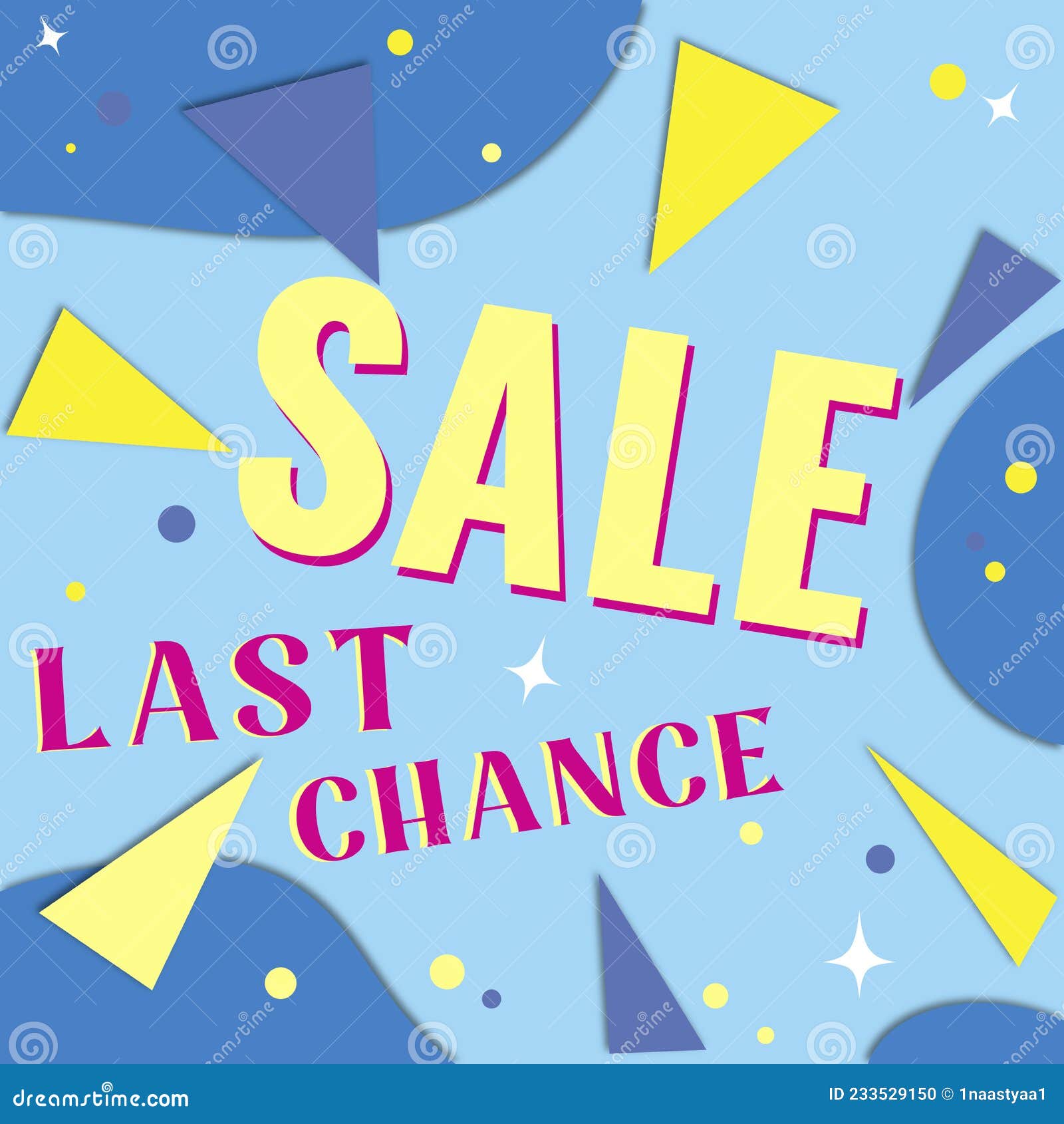 Vector Illustration of Sale Template on Blue Background for Holidays ...