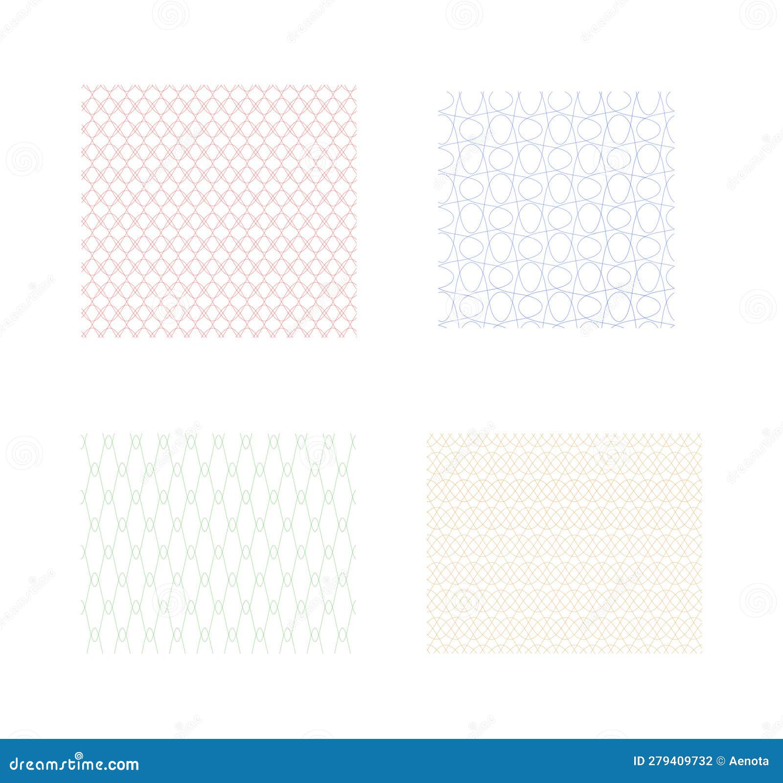 Set of Simple Guilloche Seamless Patterns Stock Vector - Illustration ...