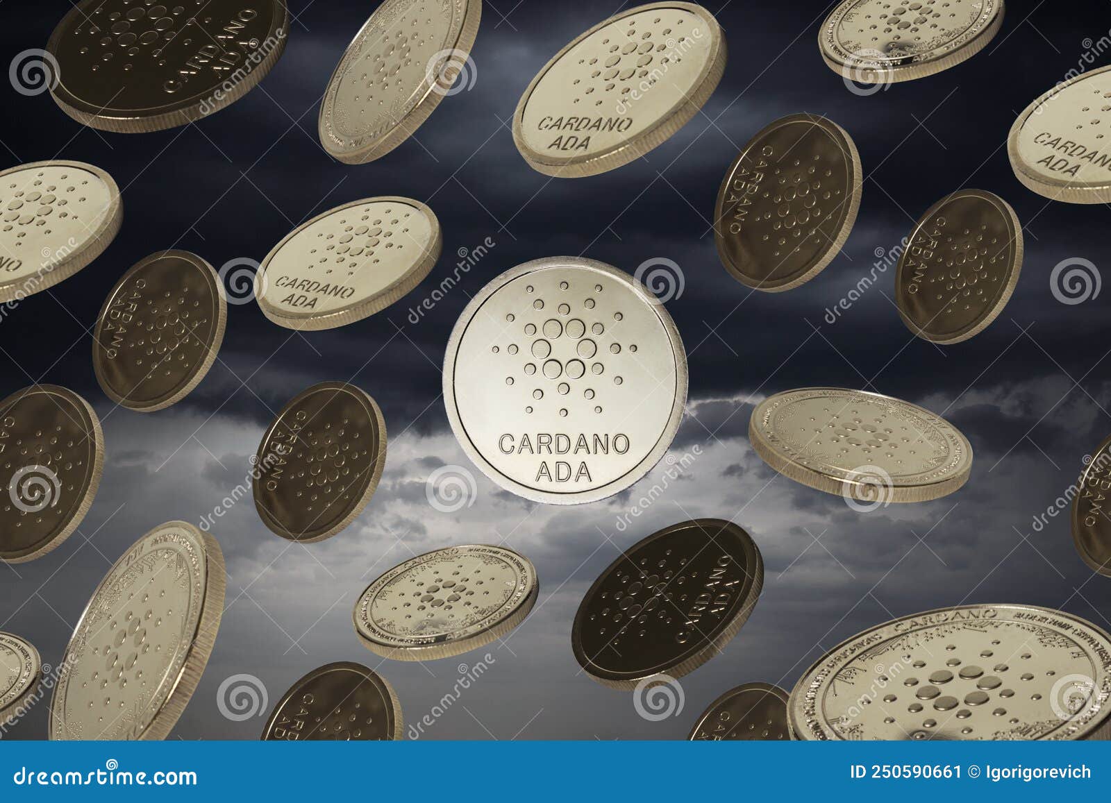 Ð¡ardano coins stock image. Image of exchange, global - 250590661