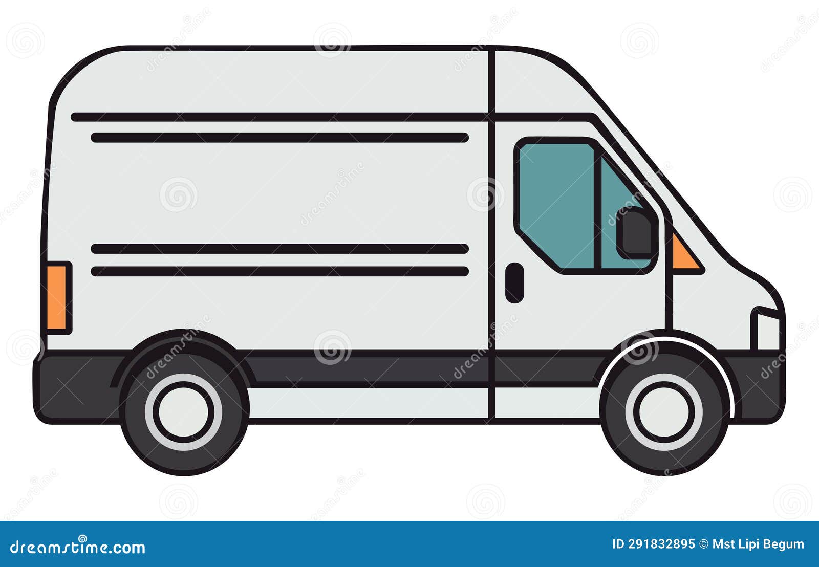 Van Isolated.Van with Side View,Van Vector Flat Style Illustration ...