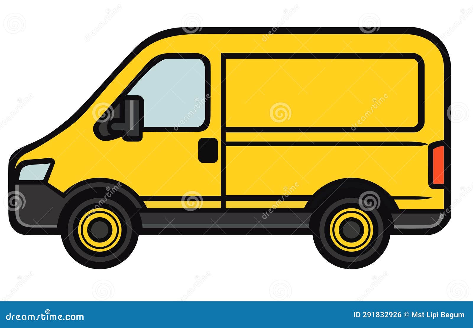 Van Isolated.Van with Side View,Van Vector Flat Style Illustration ...