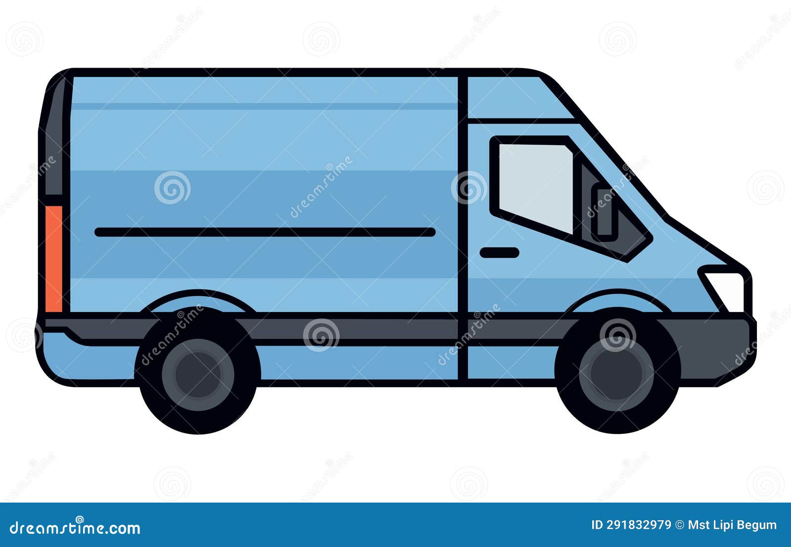 Van Isolated.Van with Side View,Van Vector Flat Style Illustration ...