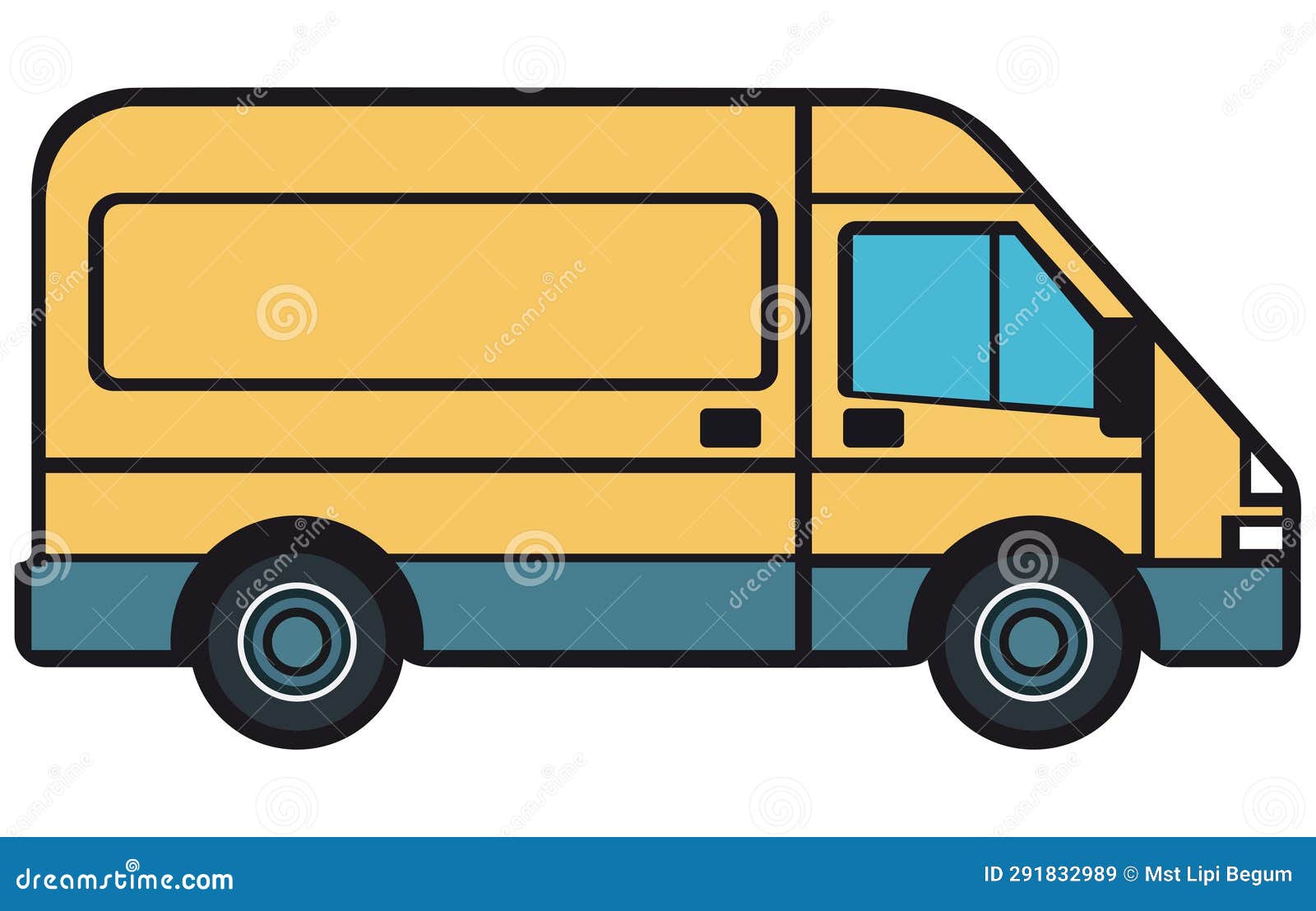 Van Isolated.Van with Side View,Van Vector Flat Style Illustration ...