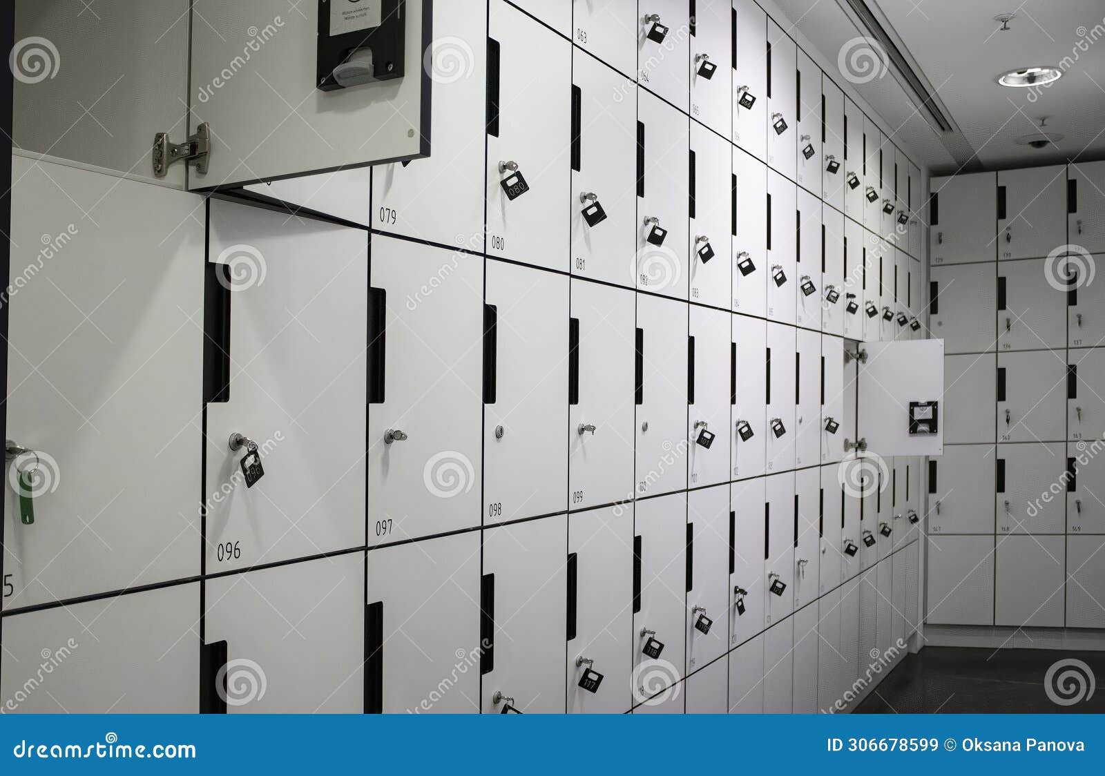 Ð¡hanging Room Locker. Lockers in Generic Locker Room Stock Image ...