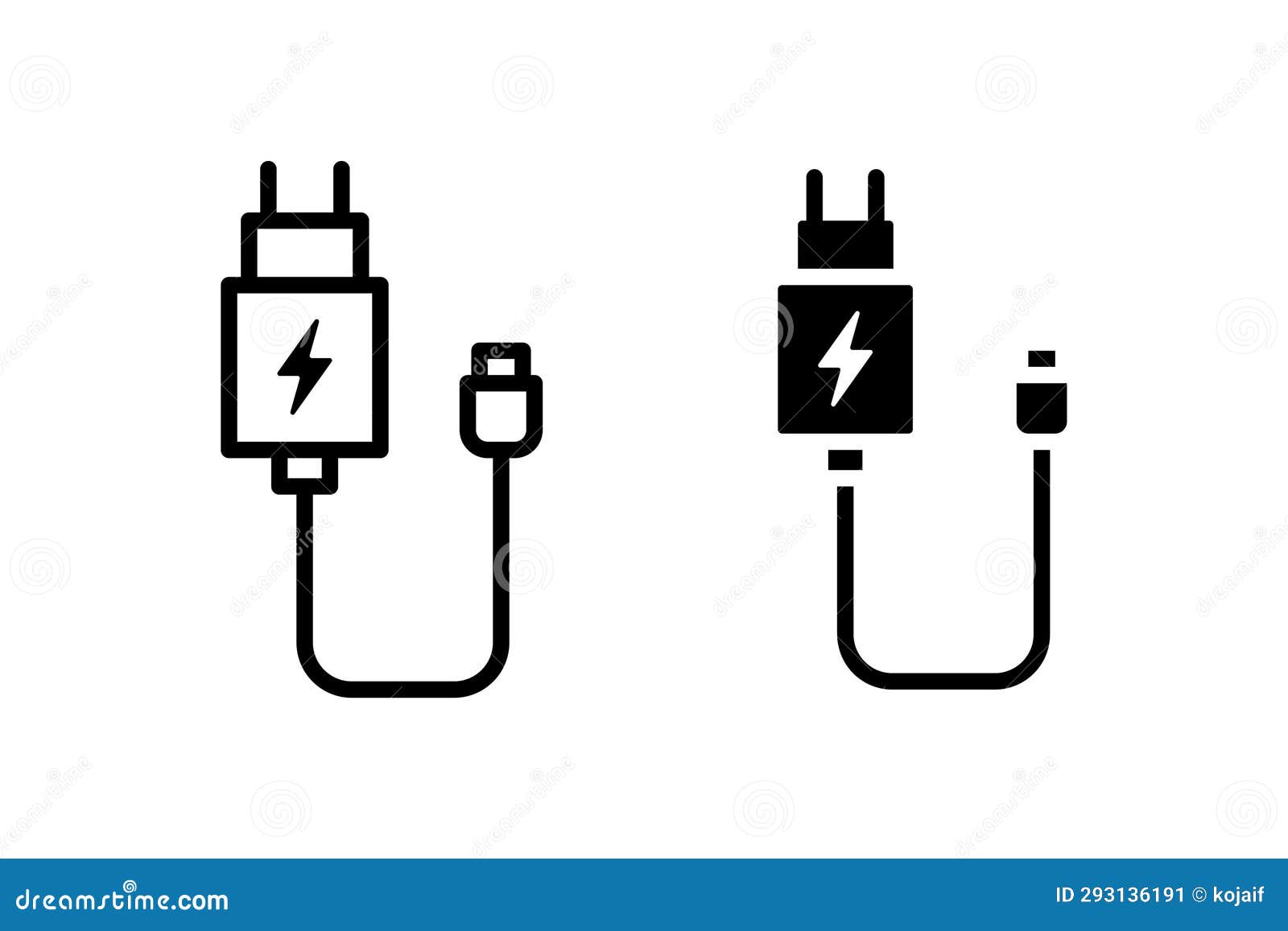 Ð¡harging Adapter Vector Icon Set. Charge, Battery Symbol Stock Vector ...