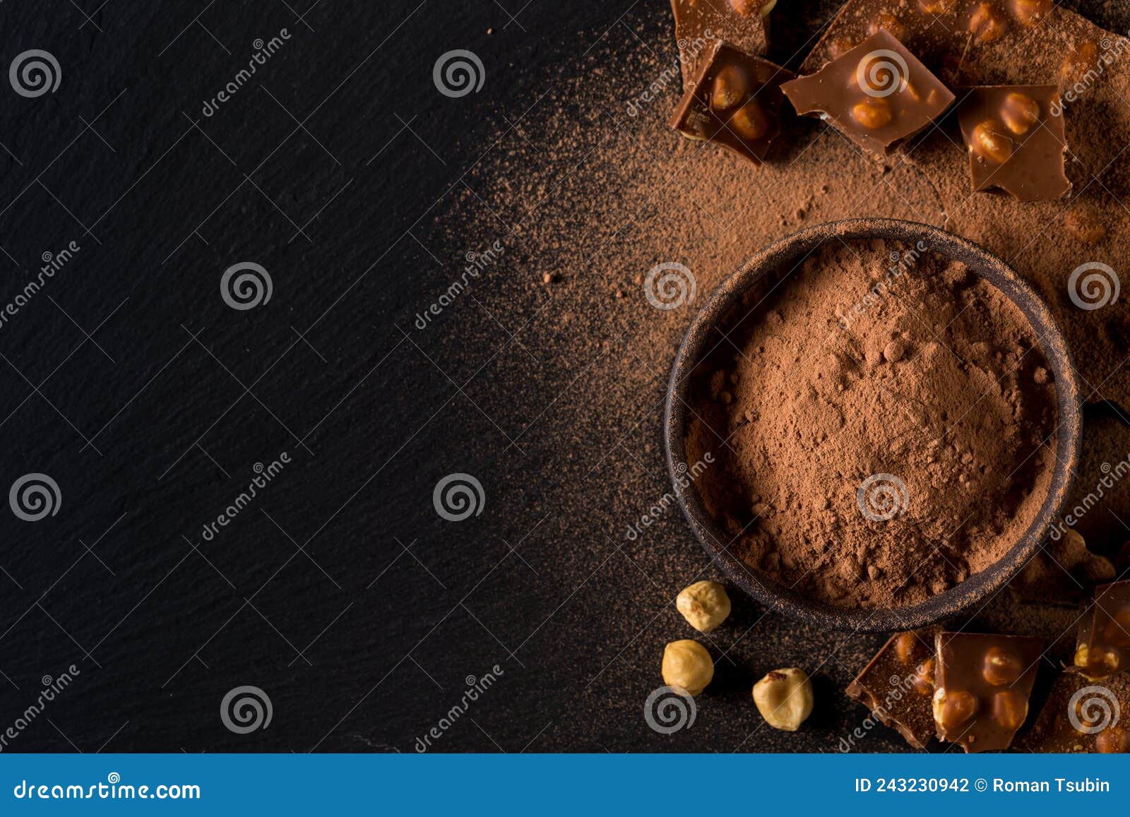 Ð¡ocoa Powder and Chocolate Nuts Pieces Stock Photo - Image of cocoa ...