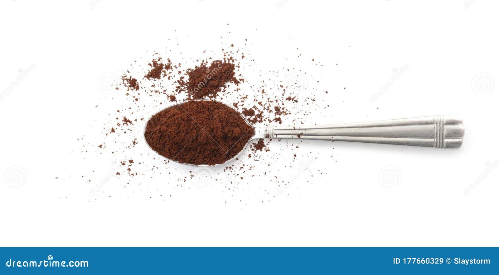 Ð¡offee Powder on Spoon Isolated on White Stock Image - Image of brown ...
