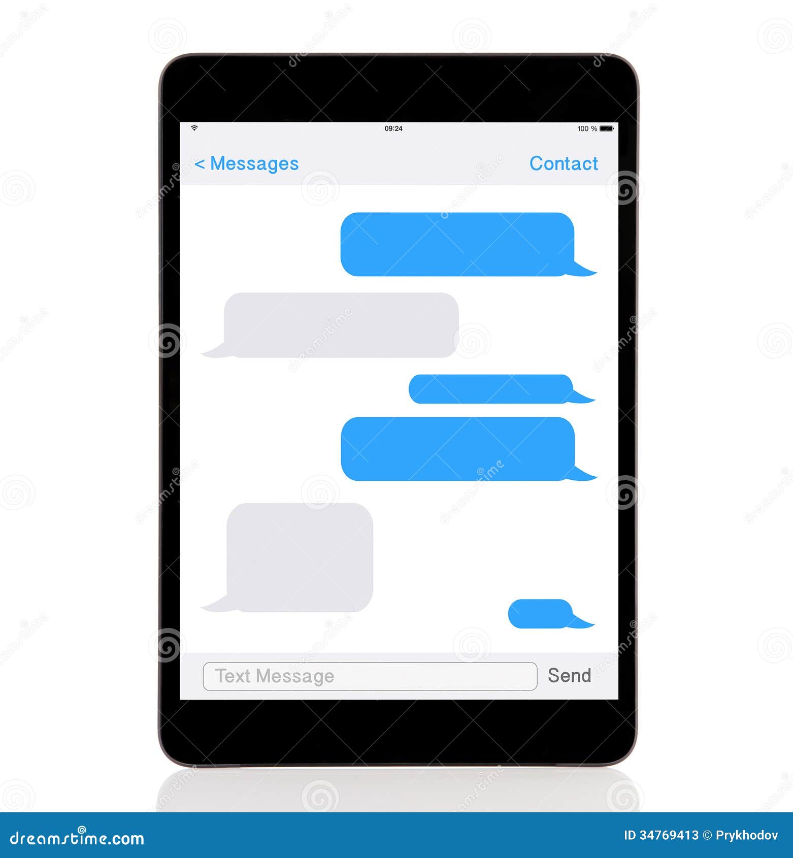 Ñ omputer Tablet with Sms Chat on a Screen Stock Illustration ...