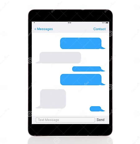 Ñ omputer Tablet with Sms Chat on a Screen Stock Illustration ...