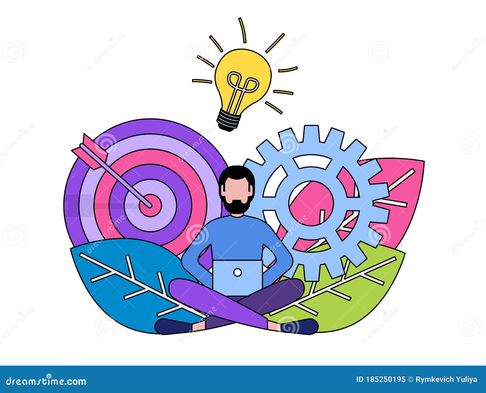 Ð¡omputer User, Working at Home, Brainstorming Stock Vector ...