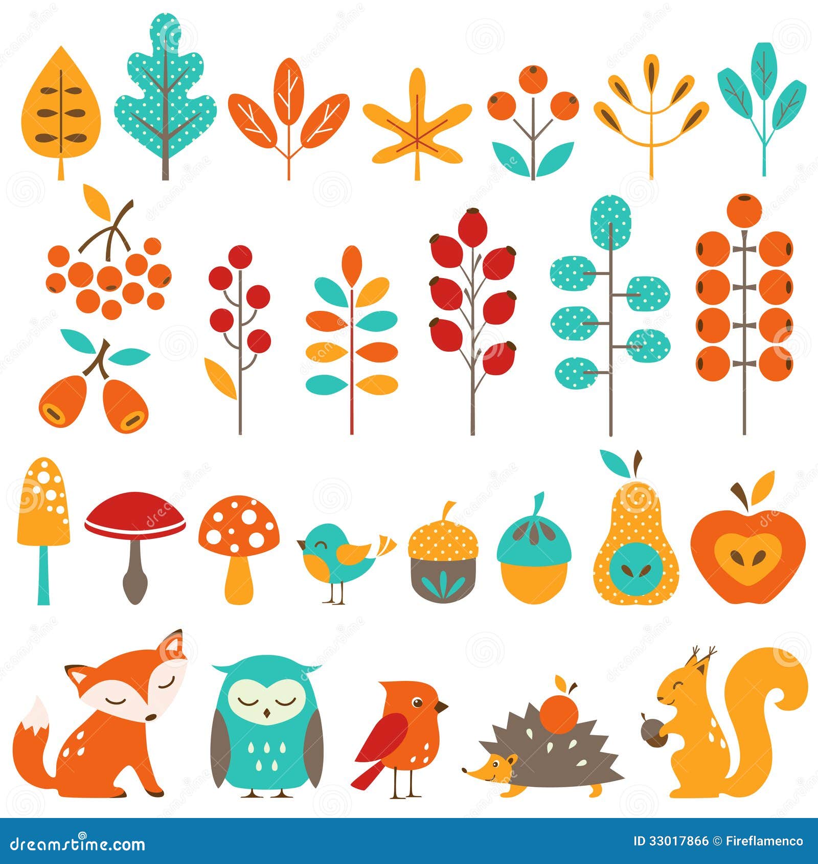 Ð¡ute Autumn Design Elements Stock Vector - Illustration of maple ...