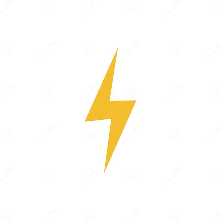 Vector yellow lightning stock vector. Illustration of white - 238276474