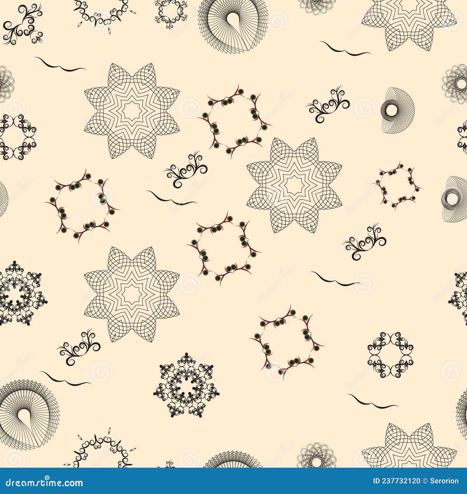 A Seamless Pattern that Consists of Different Symmetrical, Geometric ...