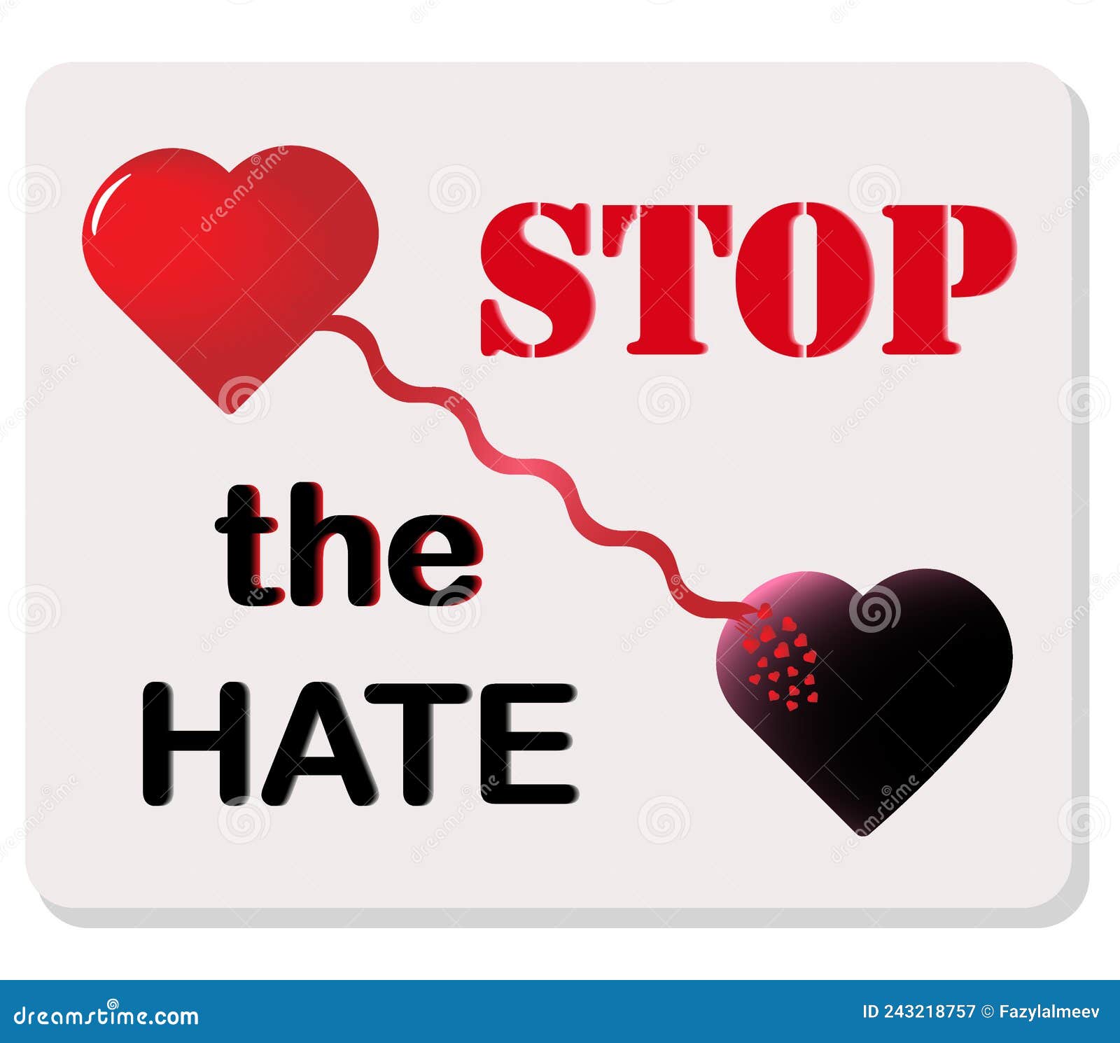 Stop Hate. Poster Anti-hatingand Discrimination Stock Vector ...