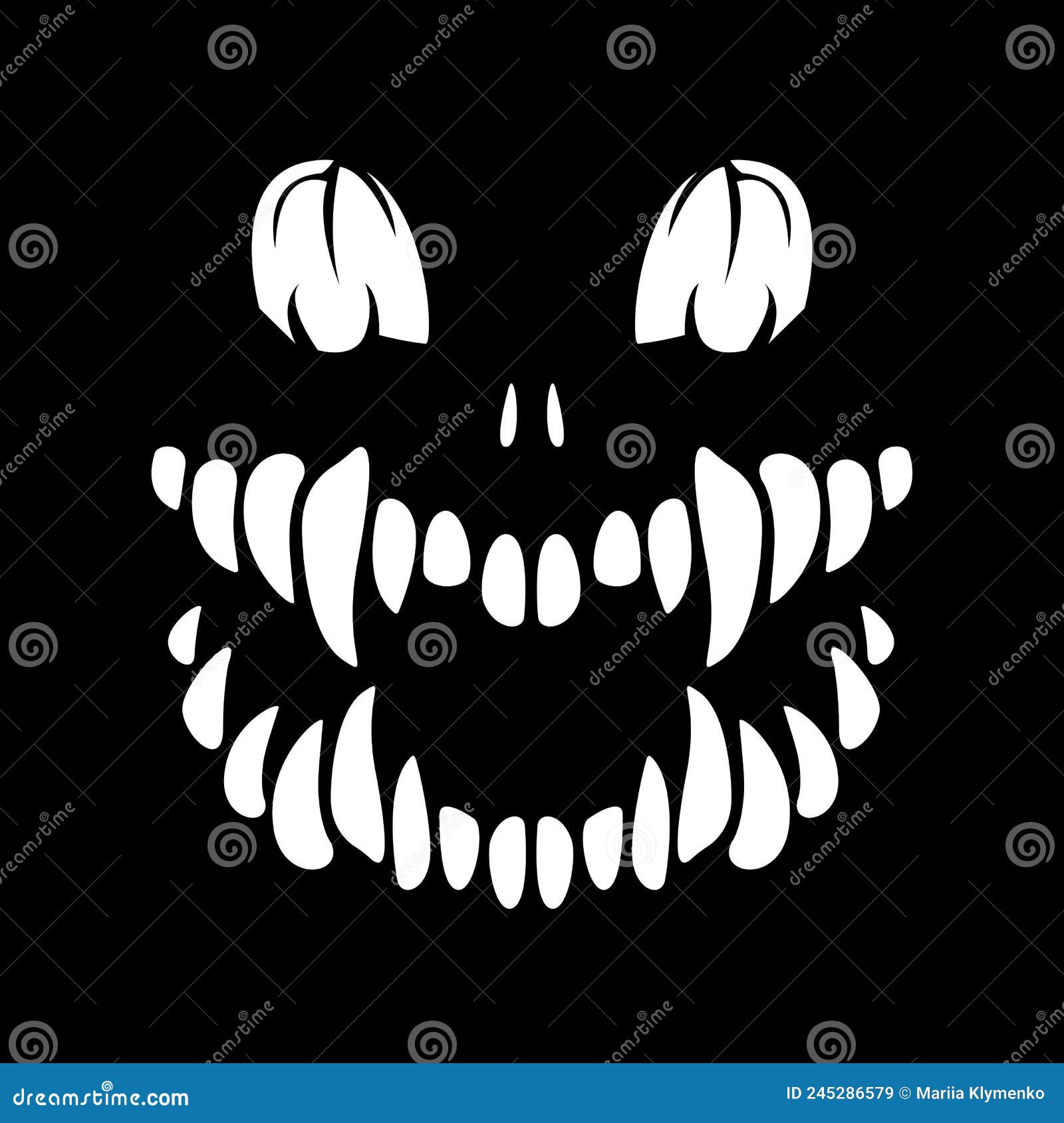 Halloween. Skeleton with Sharp Teeth Stock Vector - Illustration of ...