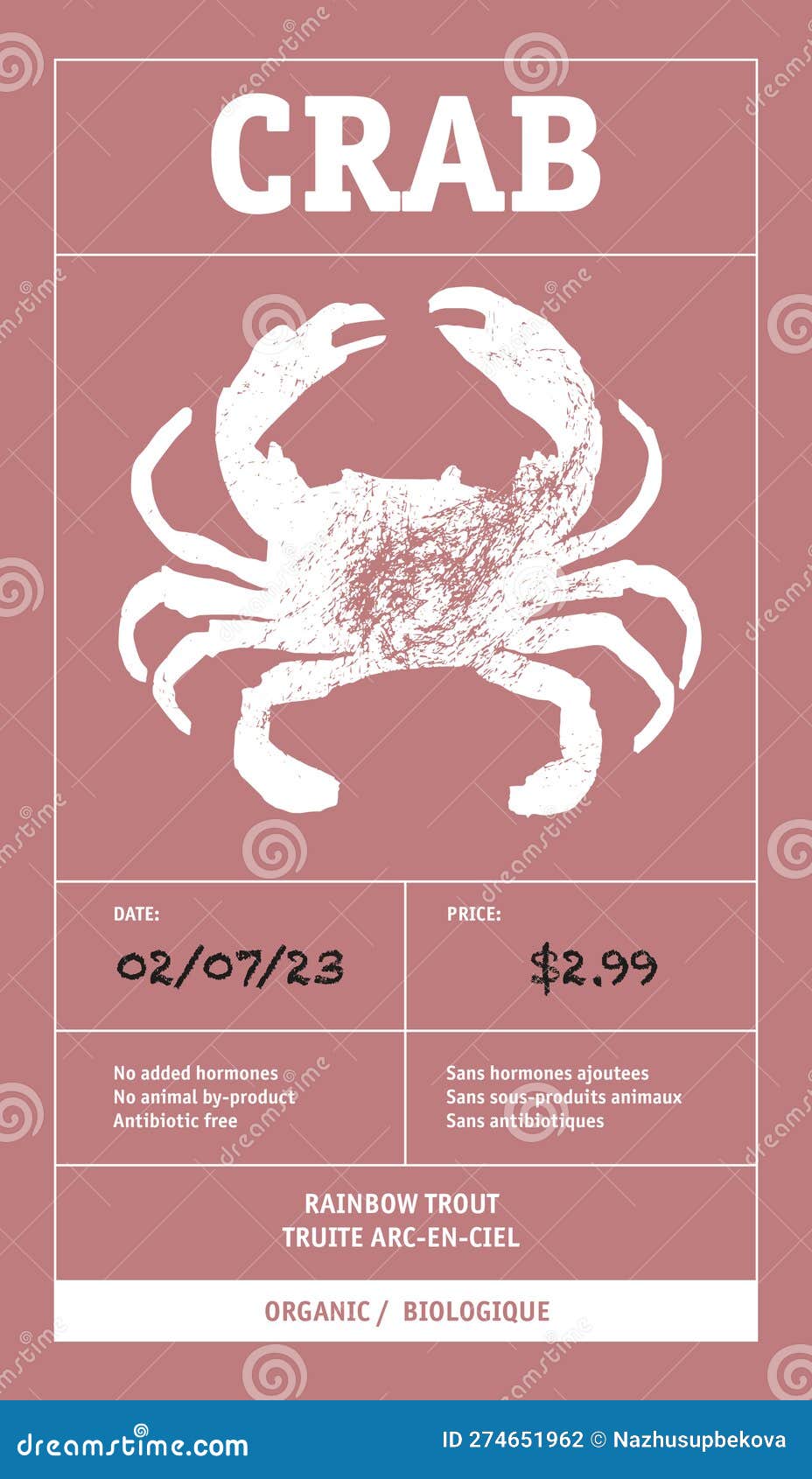 Crab Abstract Vector Packaging Labels Design Set. Stock Vector ...