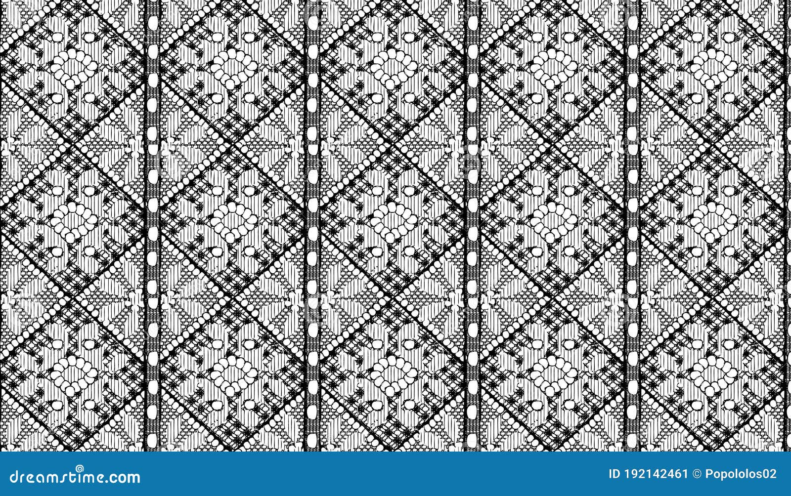 Vector Seamless Pattern with Flower. Jacquard Mesh Lace Fabric. Stock ...