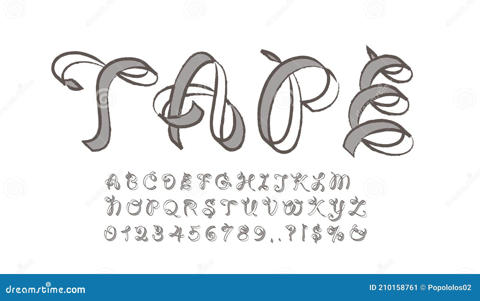 Alphabet Set of Symbols in the Form of Tape. Stock Vector ...