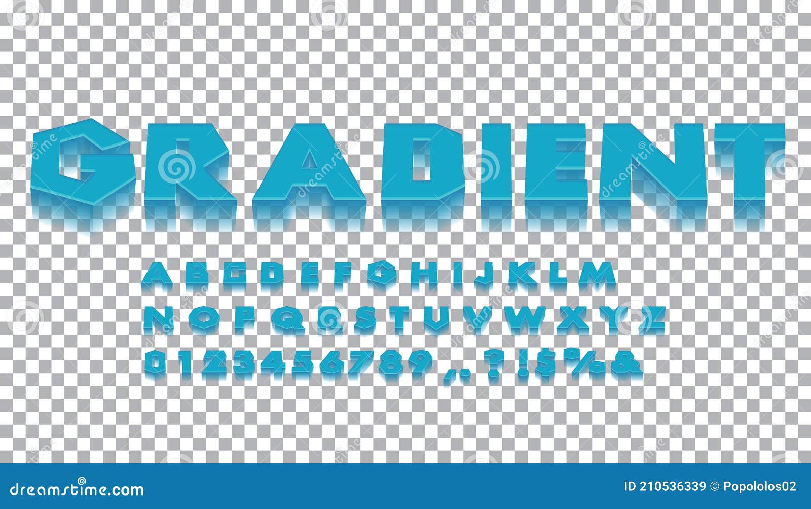 Gradient 3D Style Font Design, Alphabet Letters and Numbers. Stock ...