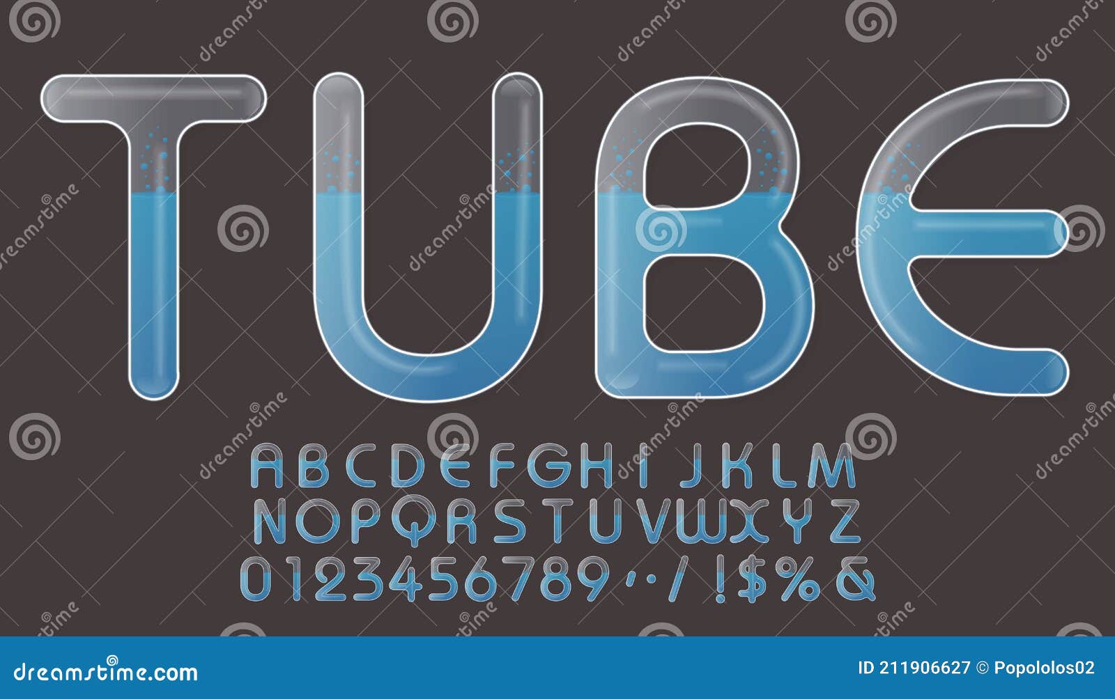Test Tubes Style Font Design, Alphabet Letters and Numbers. Stock ...