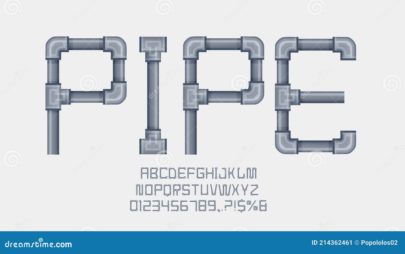 Water Pipe Alphabet Font Stock Illustrations – 423 Water Pipe Alphabet ...