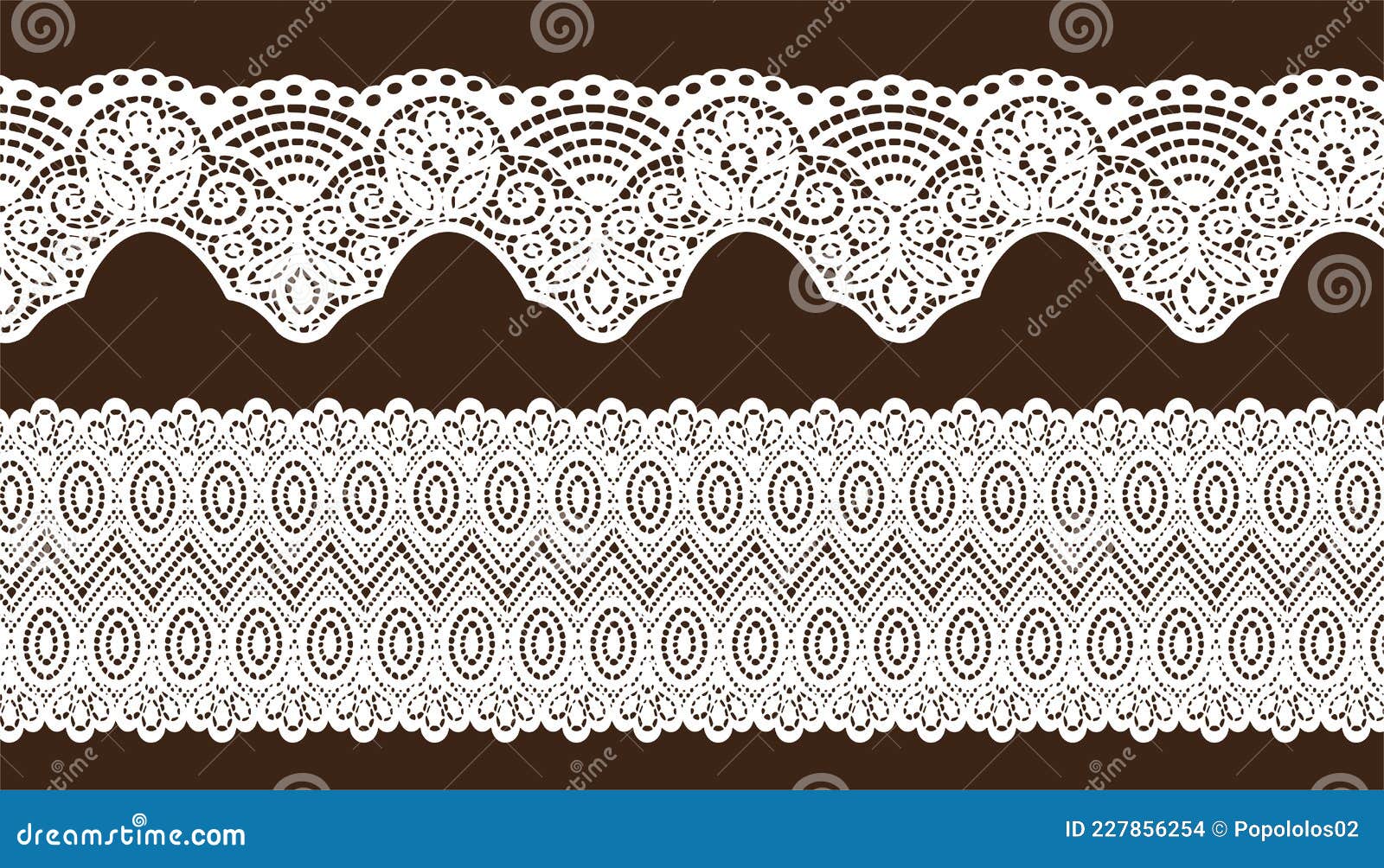 Set of Lace Trim Vectors. Jacquard Mesh Lace Fabric. Stock Vector ...