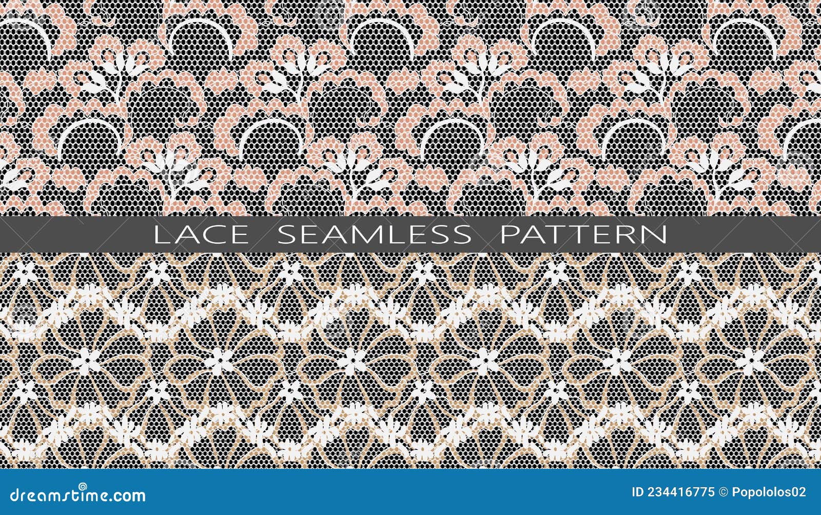 Vector Seamless Pattern. Jacquard Mesh Lace Fabric. Stock Vector ...