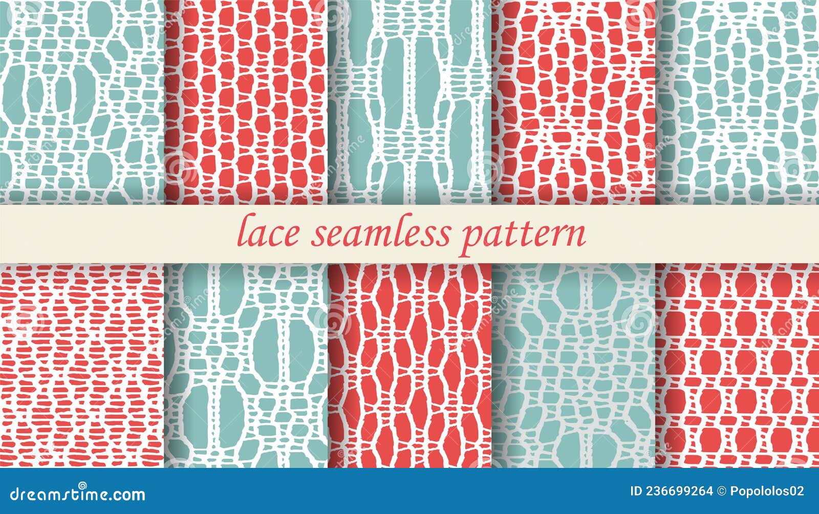 Colorful Vector Collection of Lace Mesh Patterns. Bright Stylish ...