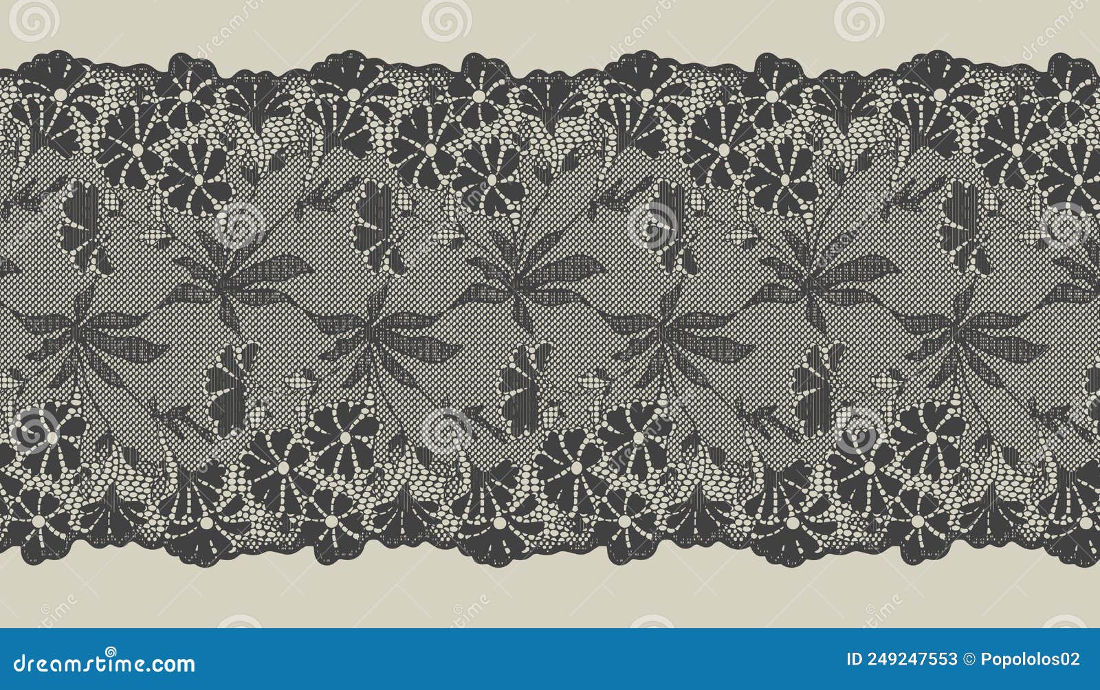 Little Flower Embroidery Lace with Eyelet. Stock Vector - Illustration ...
