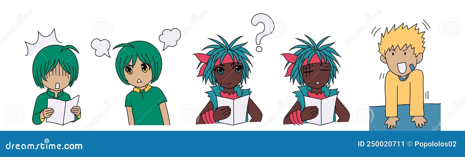 Boy Character Emotions Set. Facial Emotion. Stock Vector - Illustration ...