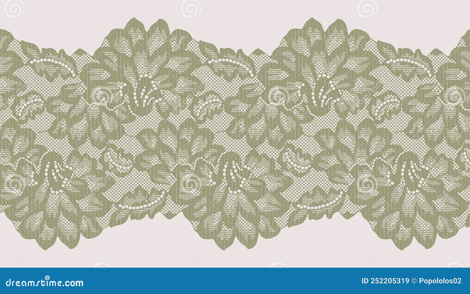Green Big Flower Lace Pattern. Stock Vector - Illustration of luxury ...